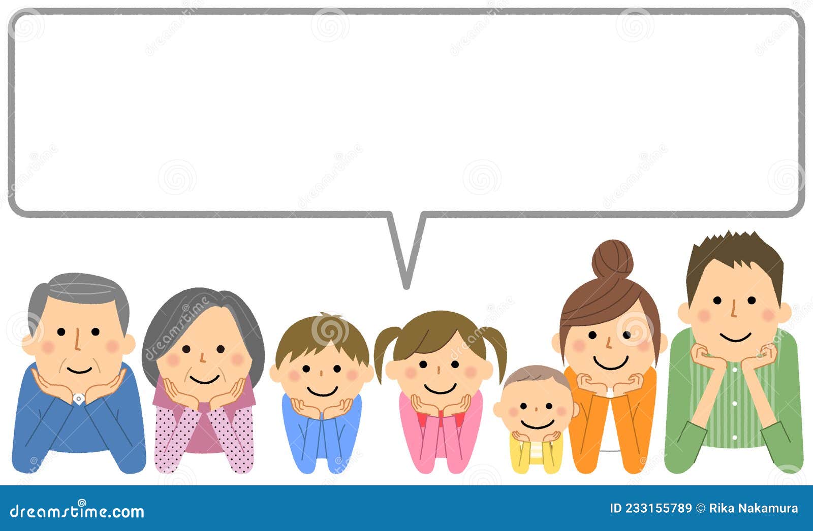 Happy Family, Speech Bubble Stock Vector - Illustration of generations ...