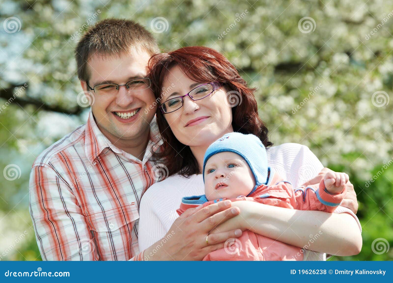 Happy Family at Spring Outdoors Stock Photo - Image of caucasian ...