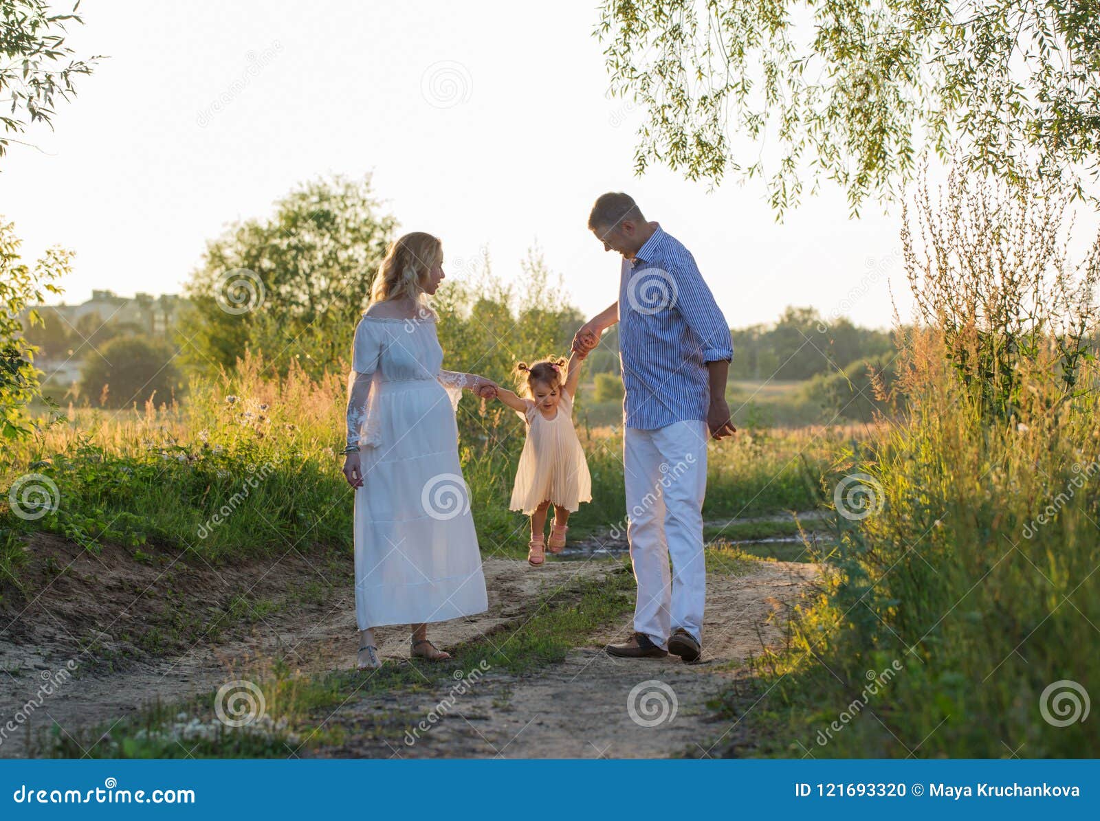Happy Family in Summer Park Stock Photo - Image of lifestyle, husband ...