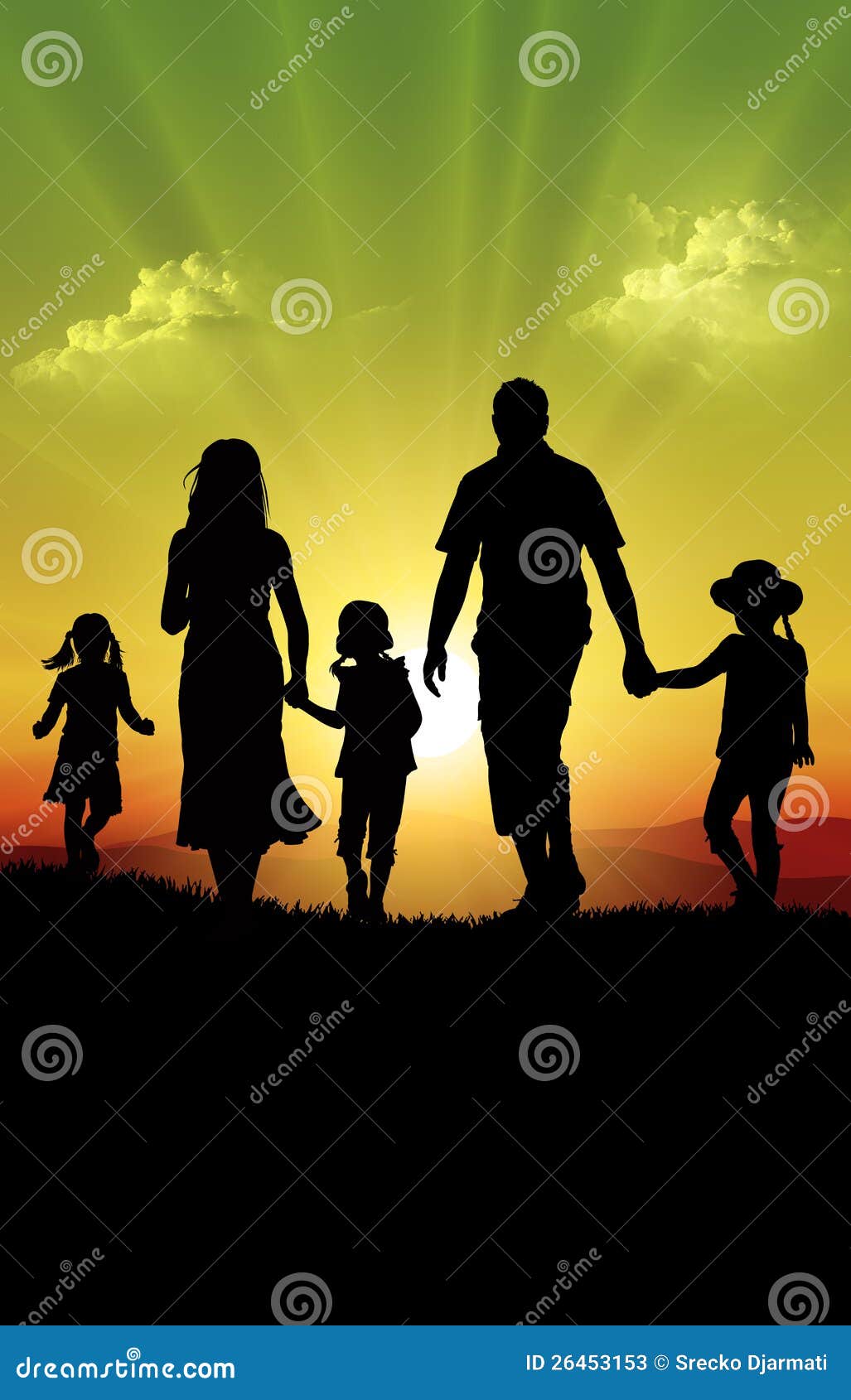 Happy family at sunset stock image. Image of enjoying - 26453153