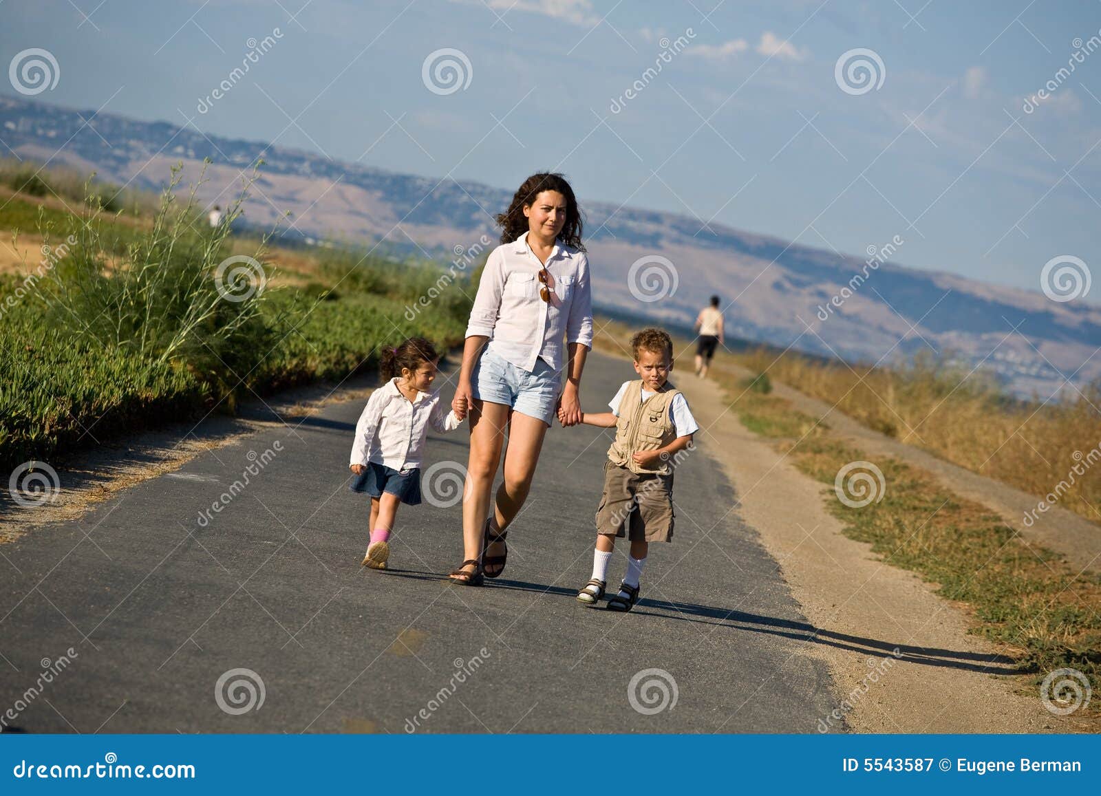 Happy family taking a walk stock image. Image of happy - 5543587