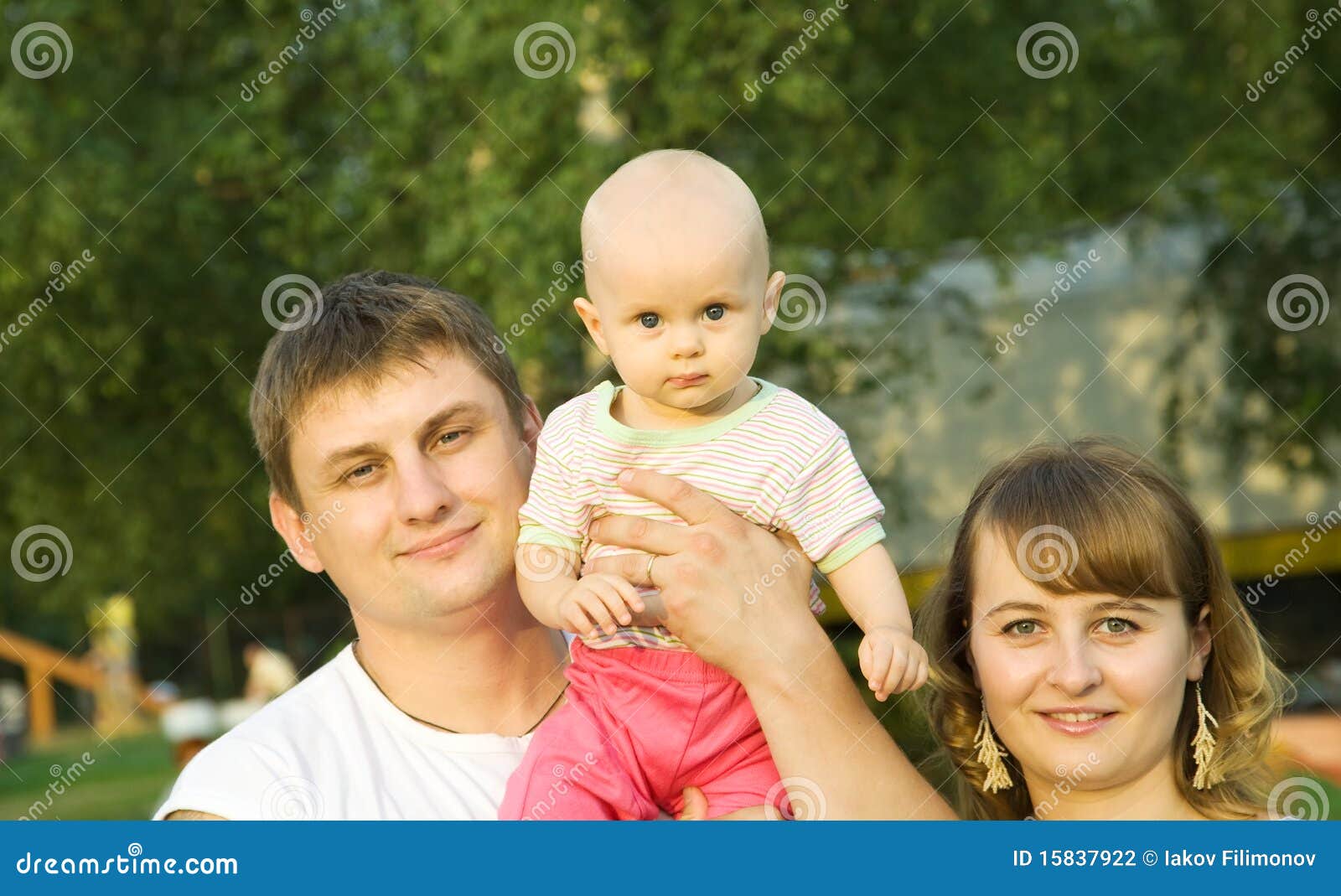 Happy family of three stock photo. Image of three, summer - 15837922