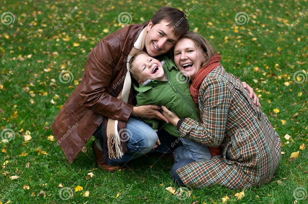 Happy family of three stock image. Image of caucasian - 3291103