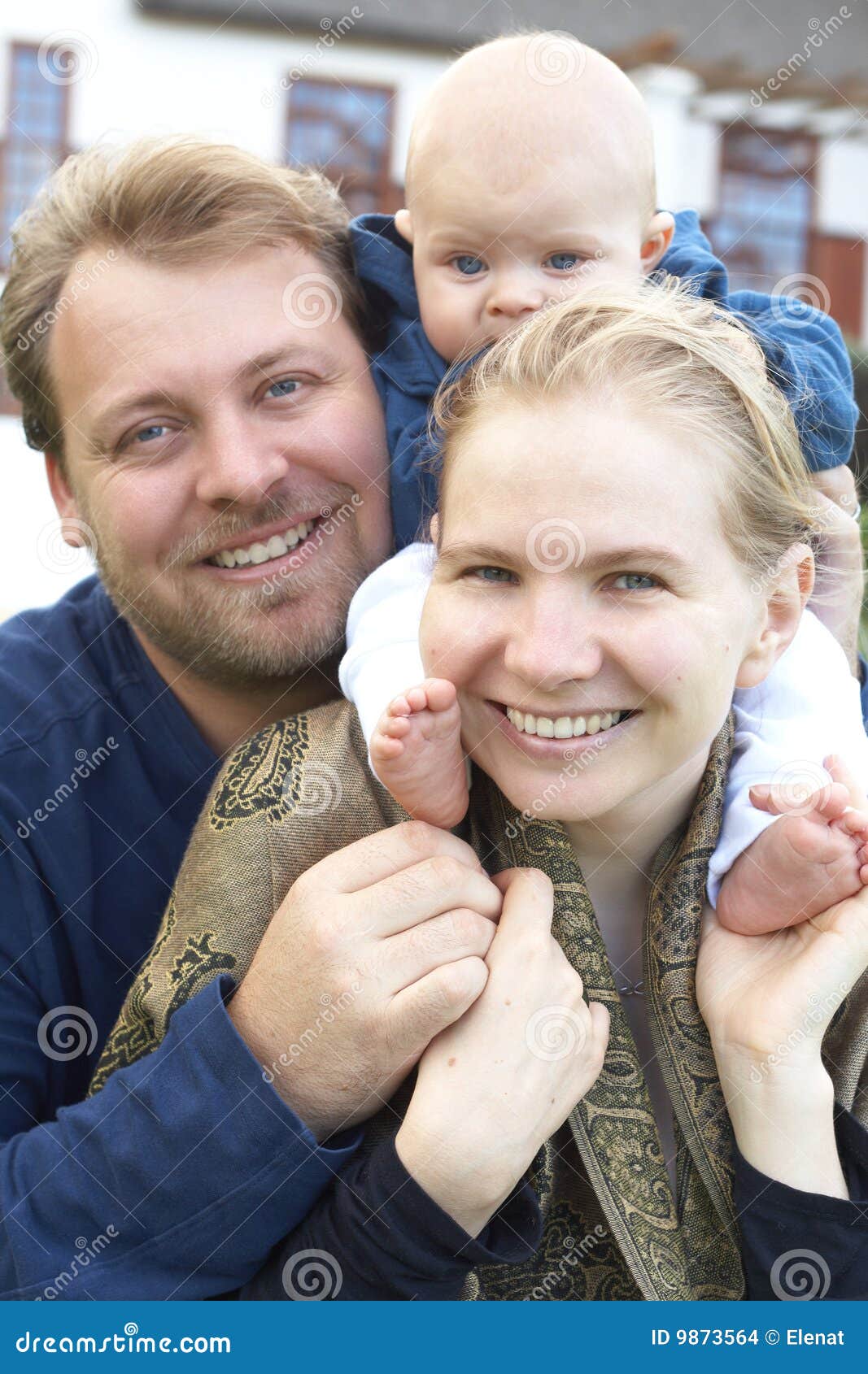Happy family of three stock photo. Image of father, person - 9873564