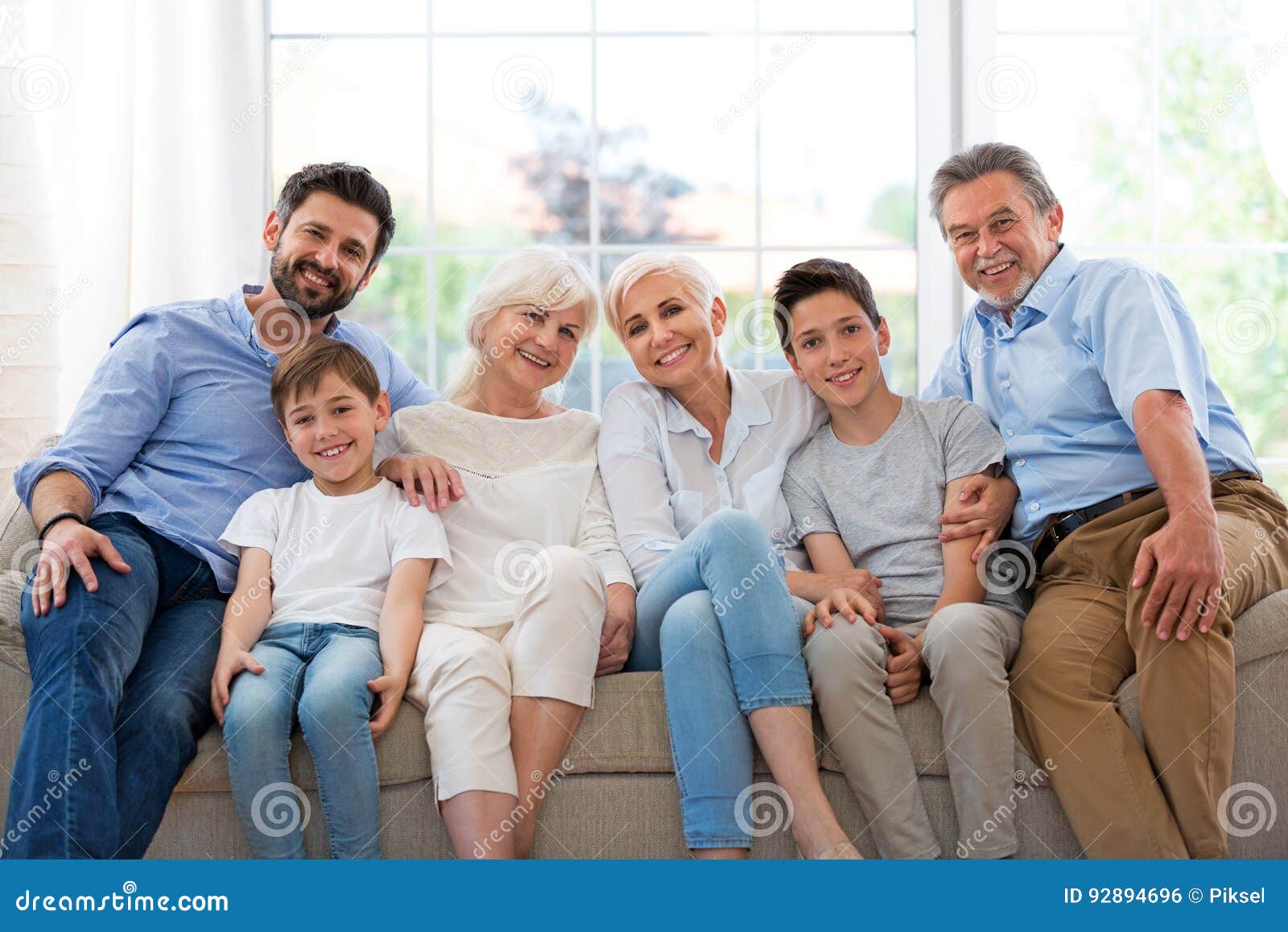 Happy family stock photo. Image of group, grandma, family - 92894696