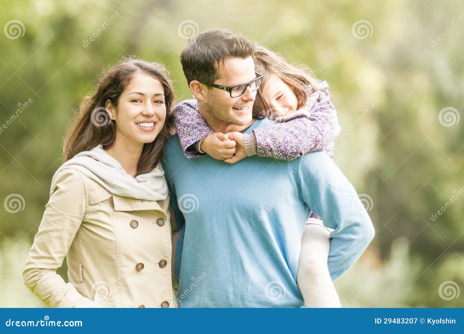 Happy Family of Three Having Fun Outdoor. Stock Image - Image of group ...