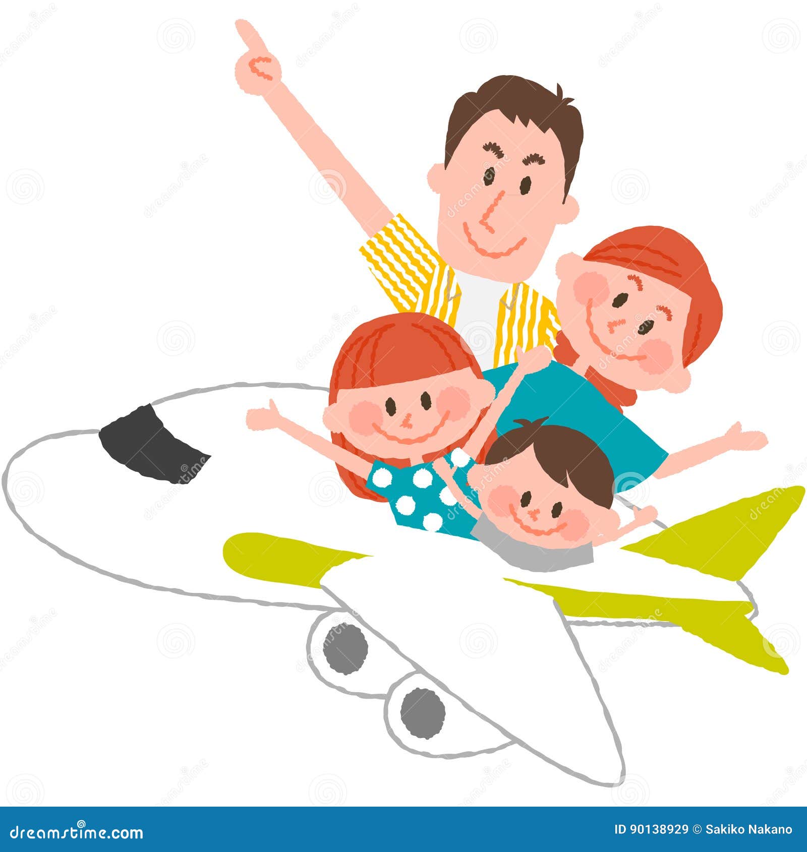 A happy family trip stock vector. Illustration of aircraft - 90138929