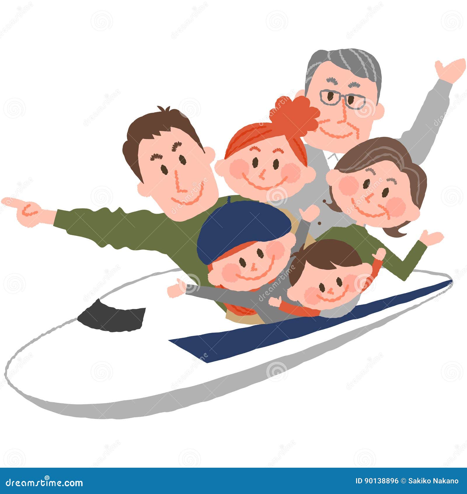 A happy family trip stock vector. Illustration of brunette - 90138896