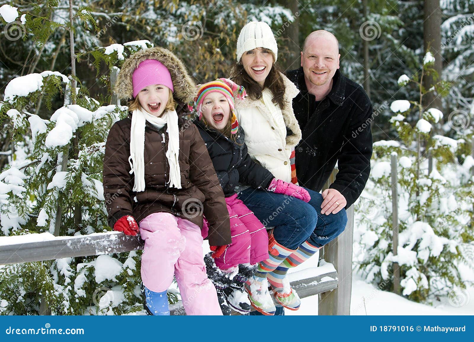 Happy Family in the winter stock photo. Image of smiling - 18791016