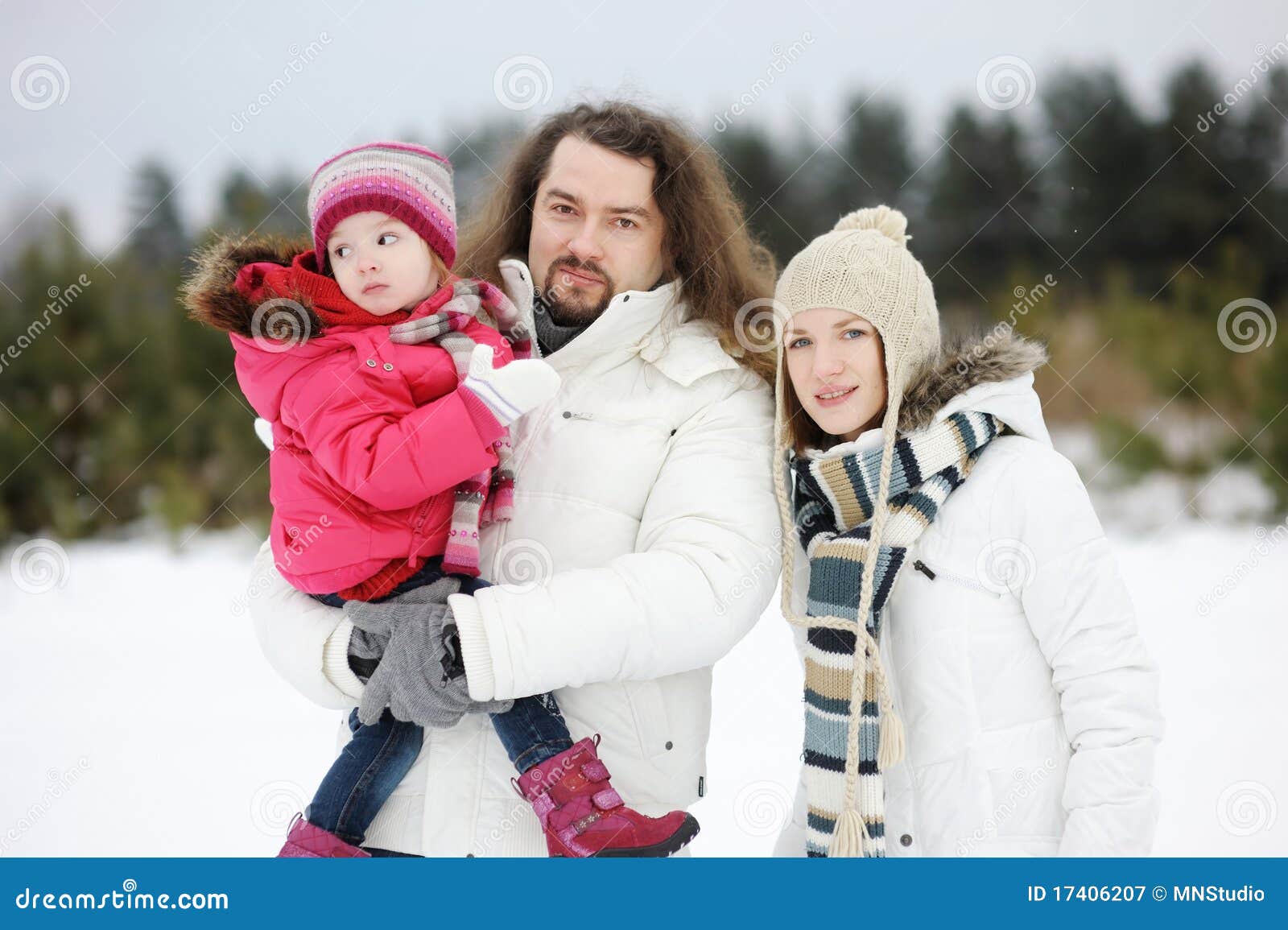 Happy Family on a Winter Day Stock Image - Image of mother, jacket ...