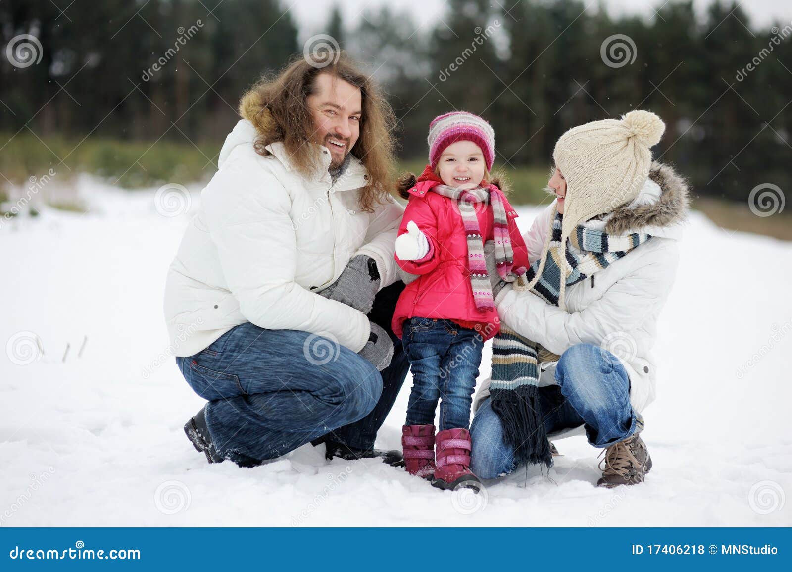 Happy Family on a Winter Day Stock Photo - Image of love, laugh: 17406218
