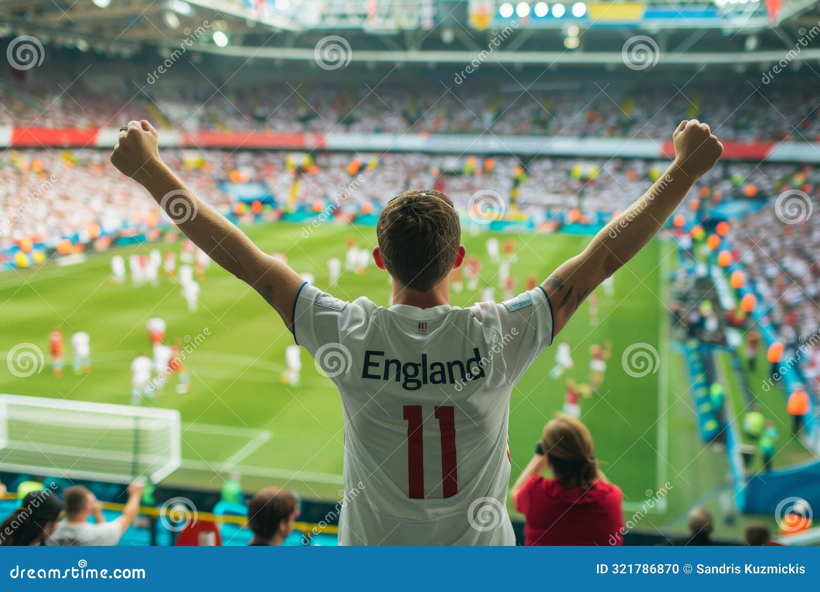 Happy Fan Screaming Supporting England Team at Soccer. Generative AI ...