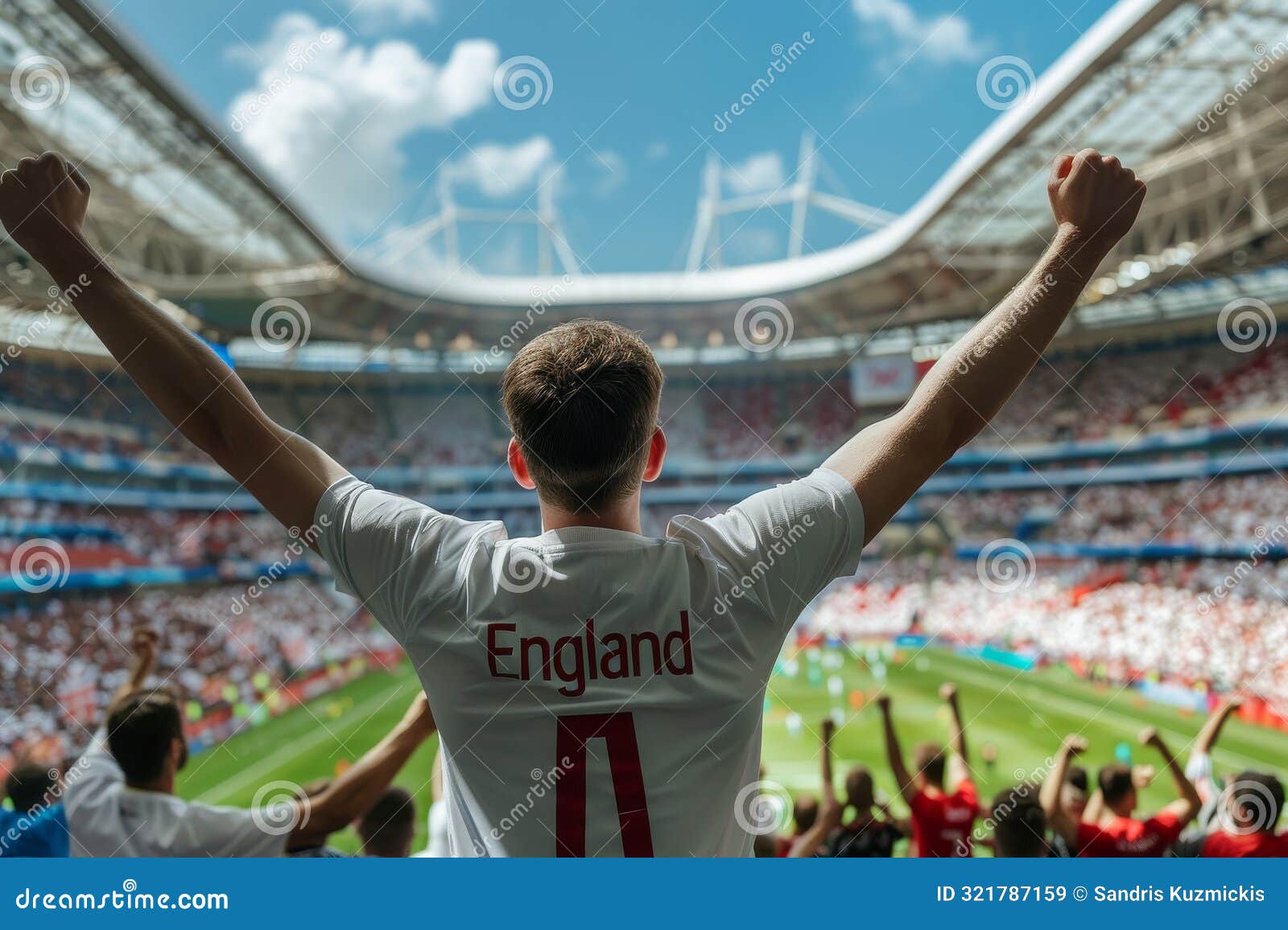 Happy Fan Screaming Supporting England Team at Soccer. Generative AI ...
