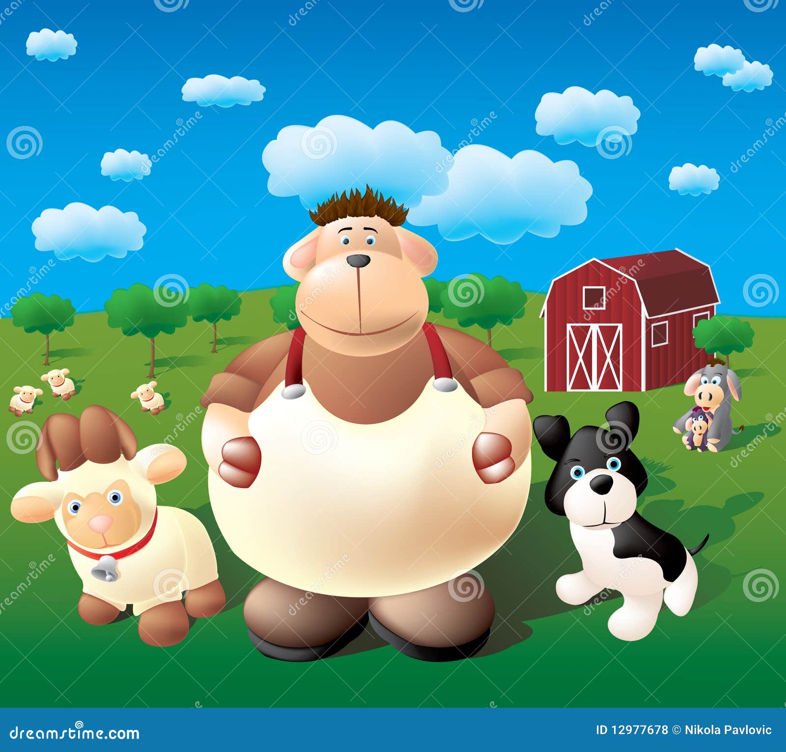 Happy farm stock vector. Illustration of farm, cartoon - 12977678