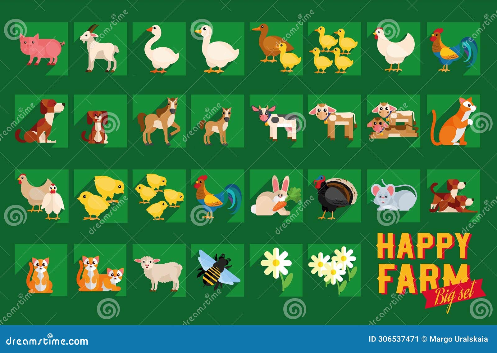 Happy Farm. Animals on the Farm Stock Image - Image of duck, goat ...