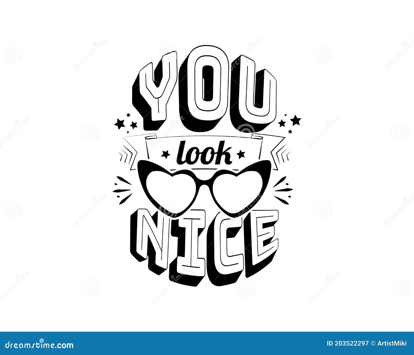 You Look Nice, Vector. Wall Decals Isolated on White Background ...
