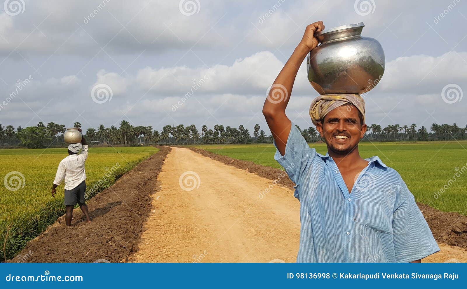 Happy farmer editorial stock photo. Image of paddy, grass - 98136998