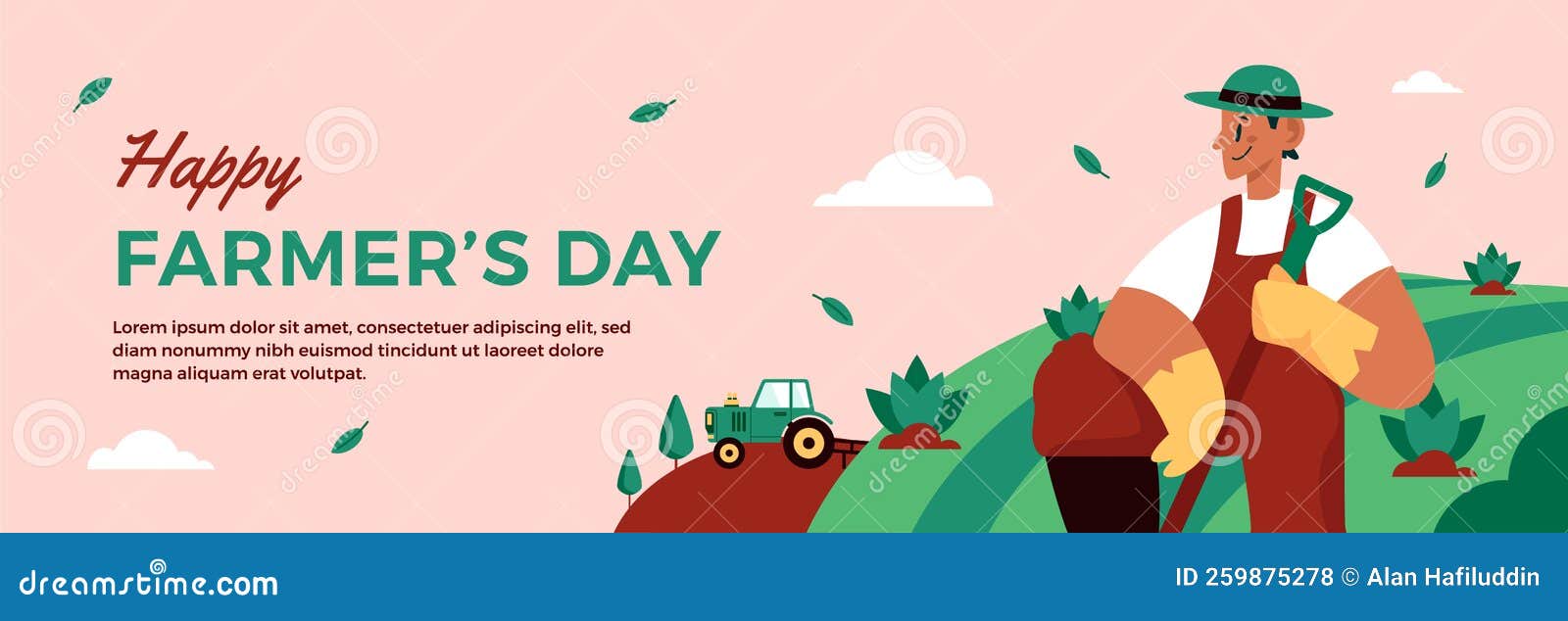 Happy Farmers Day Banner Template Vector Illustration Flat Design Stock ...