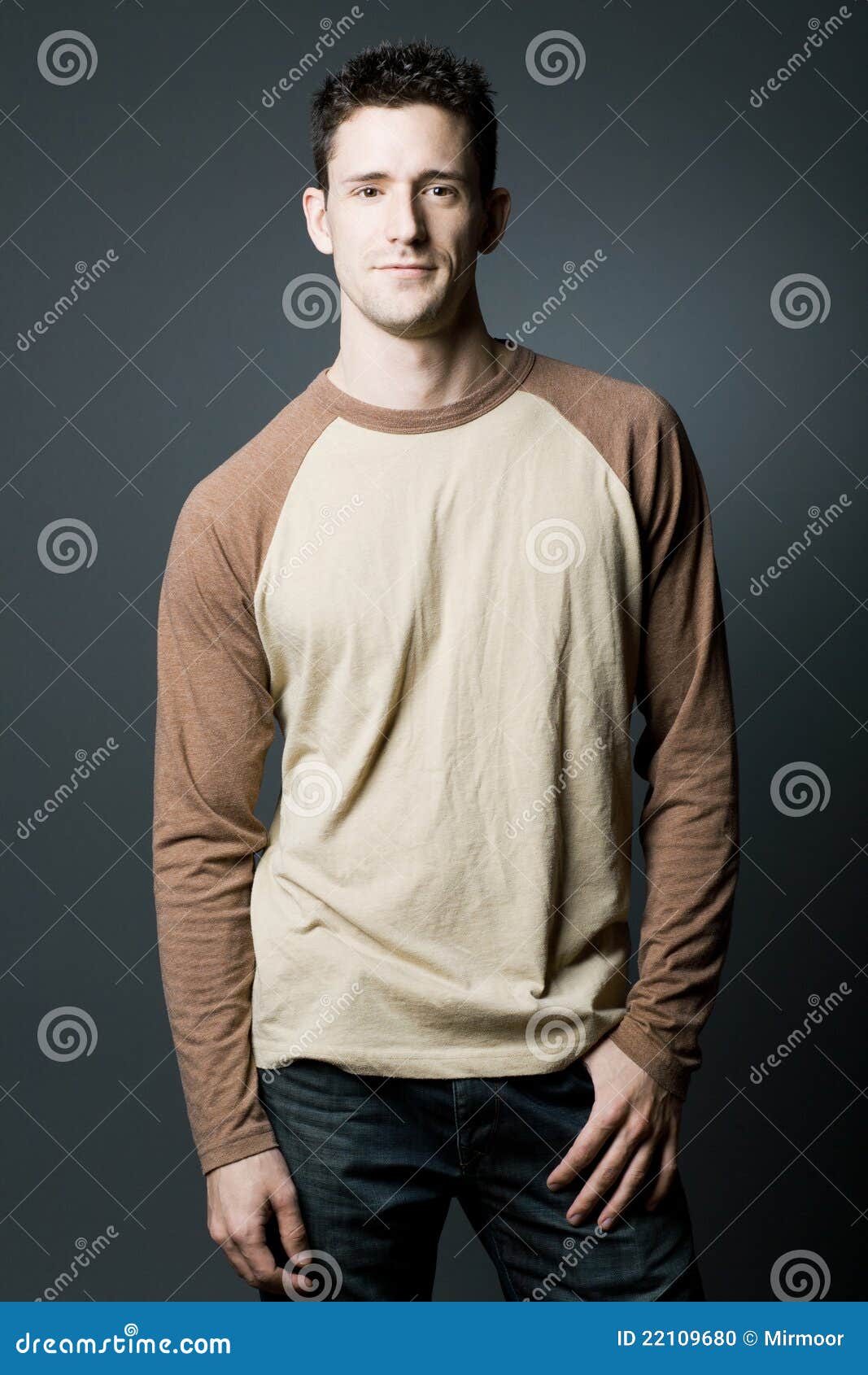 Happy Fashion Model Posing on Gray Background. Stock Photo - Image of ...