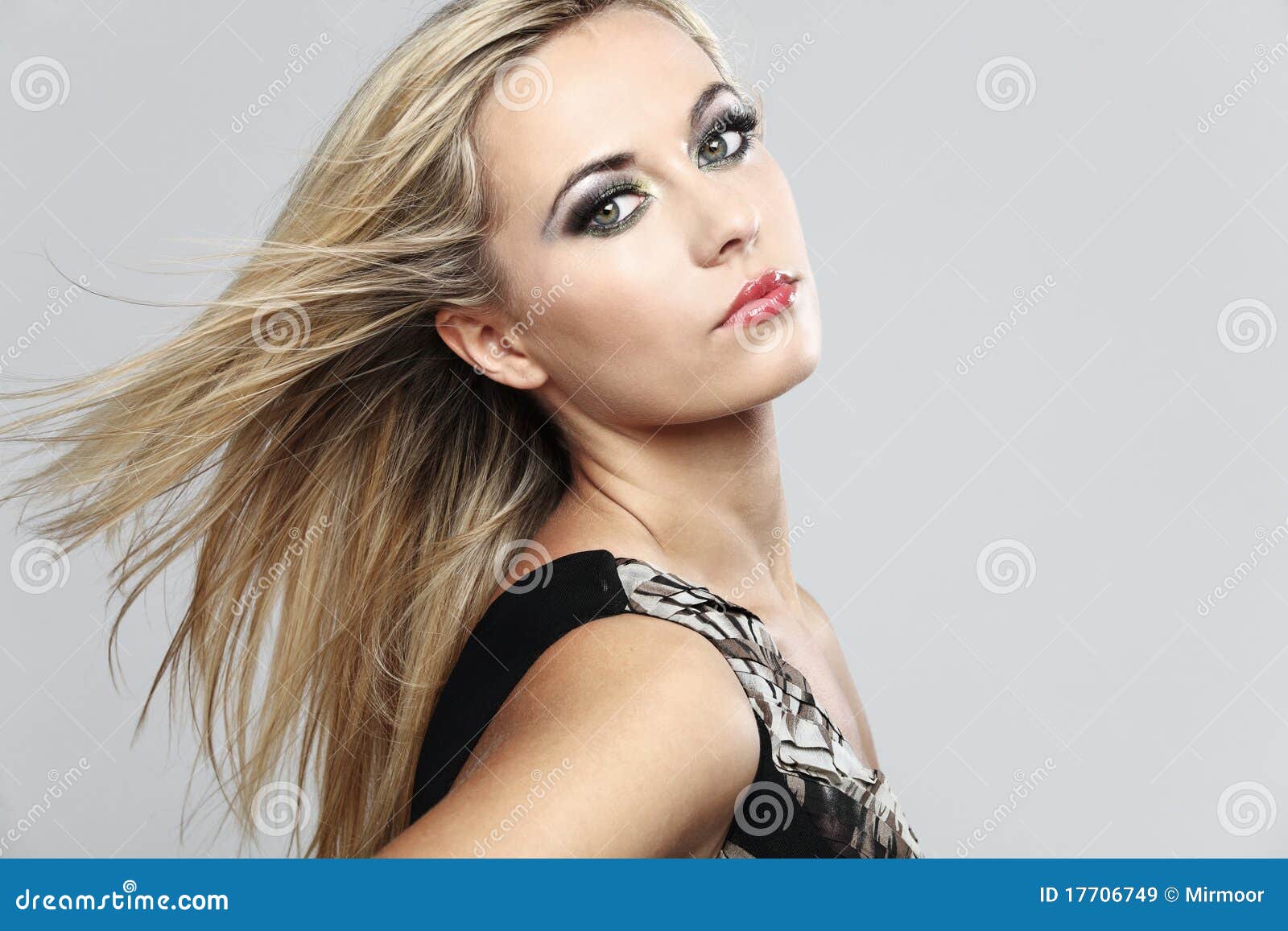 Happy Fashion Model Posing in Studio. Stock Image - Image of face ...
