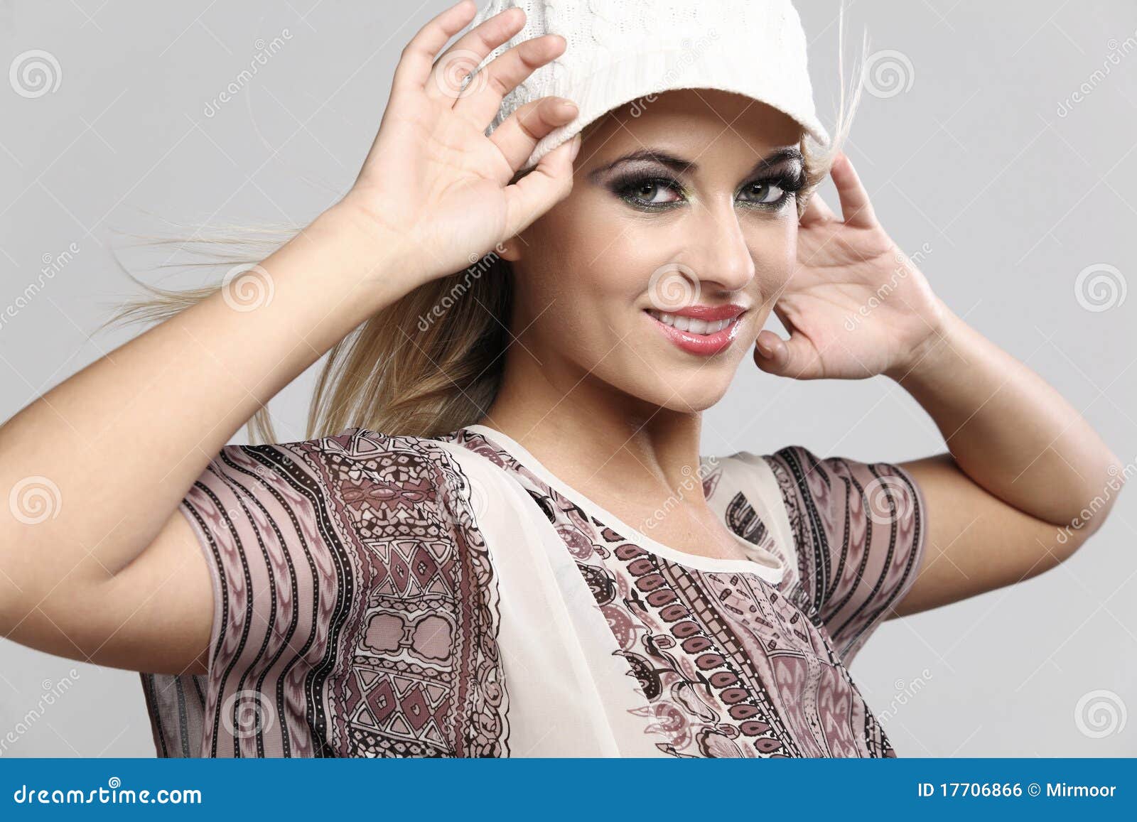 Happy Fashion Model Posing in Studio. Stock Photo - Image of model ...
