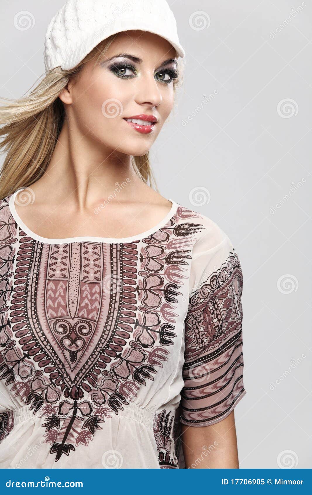 Happy Fashion Model Posing in Studio. Stock Image - Image of beautiful ...