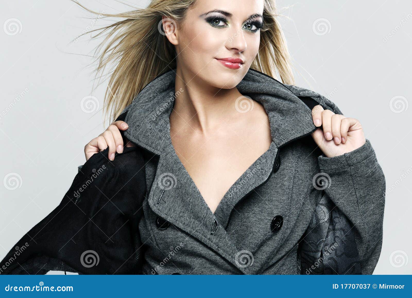 Happy Fashion Model Posing in Studio. Stock Image - Image of luxury ...