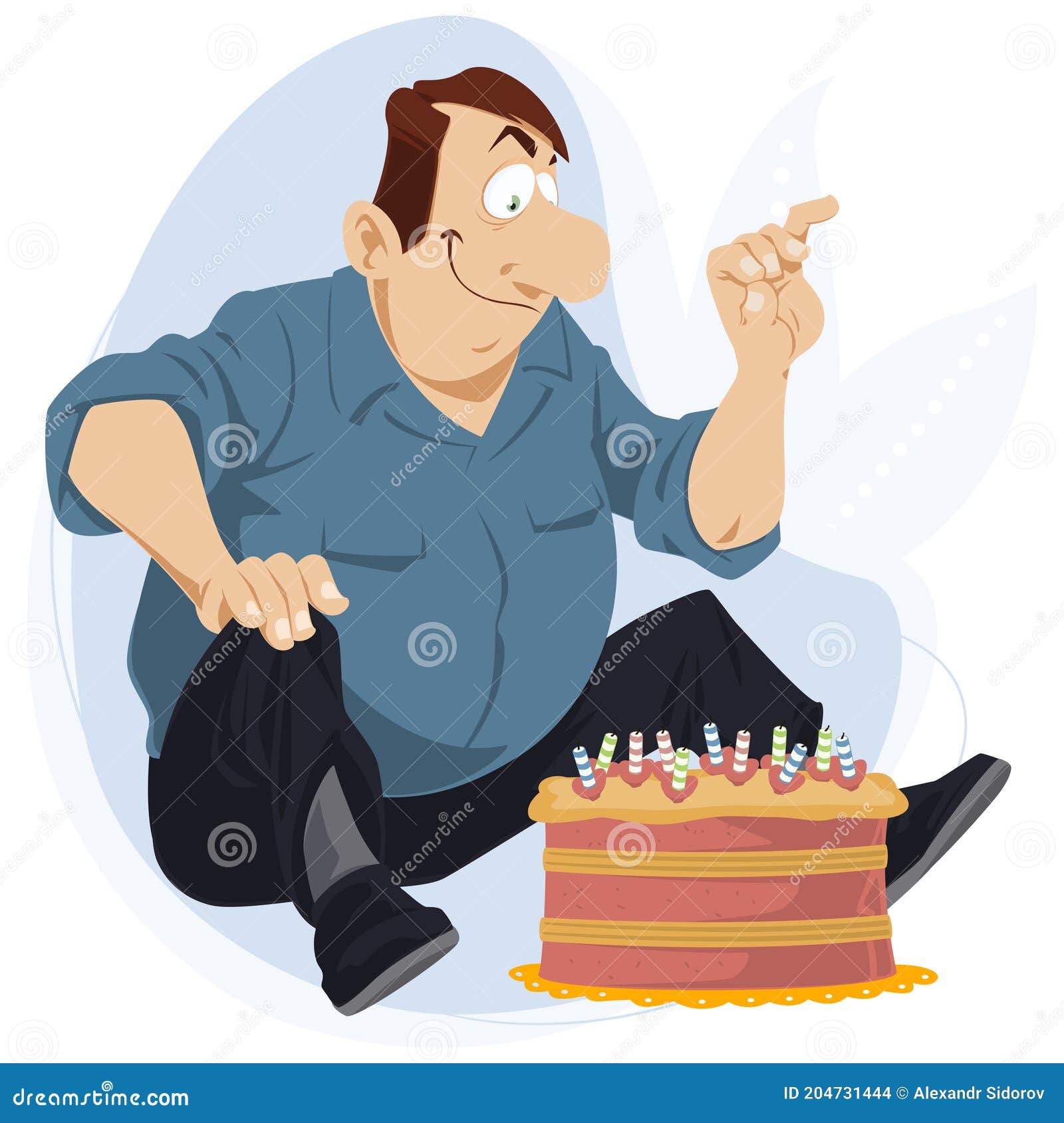 Fat Person Eating Cake Cartoon
