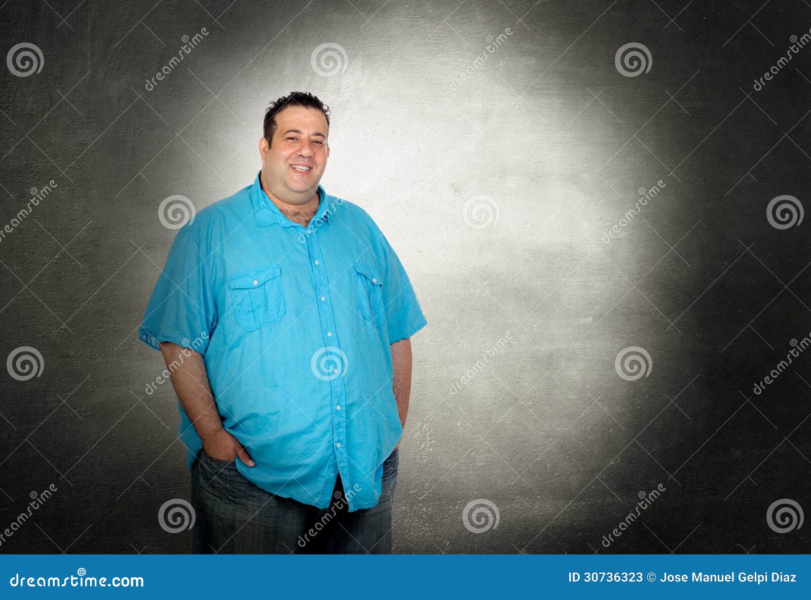 Happy fat man stock image. Image of adult, belly, shirt - 30736323
