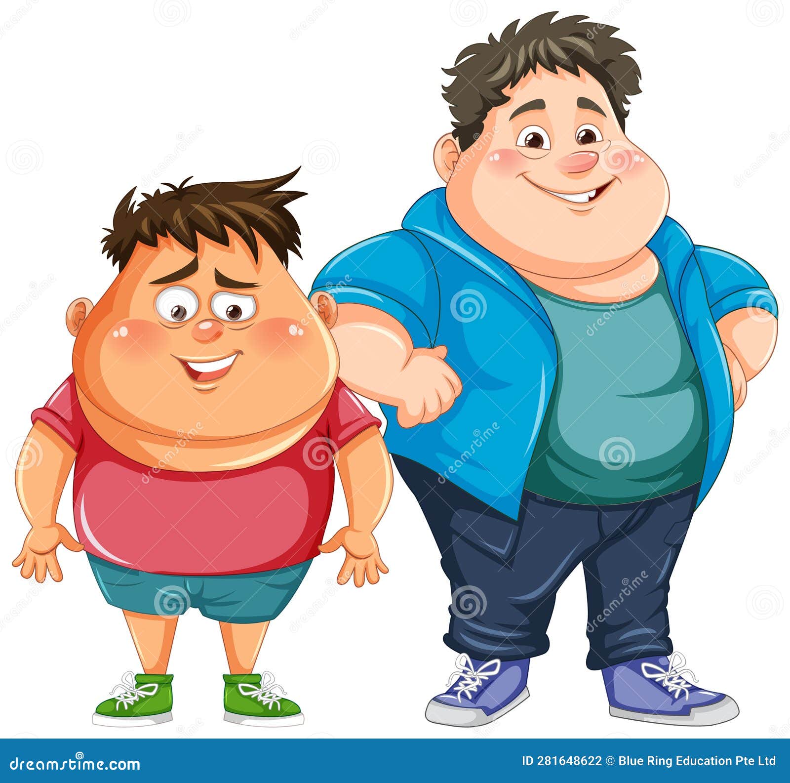 Happy Fat Men Cartoon Character Stock Vector - Illustration of obese ...