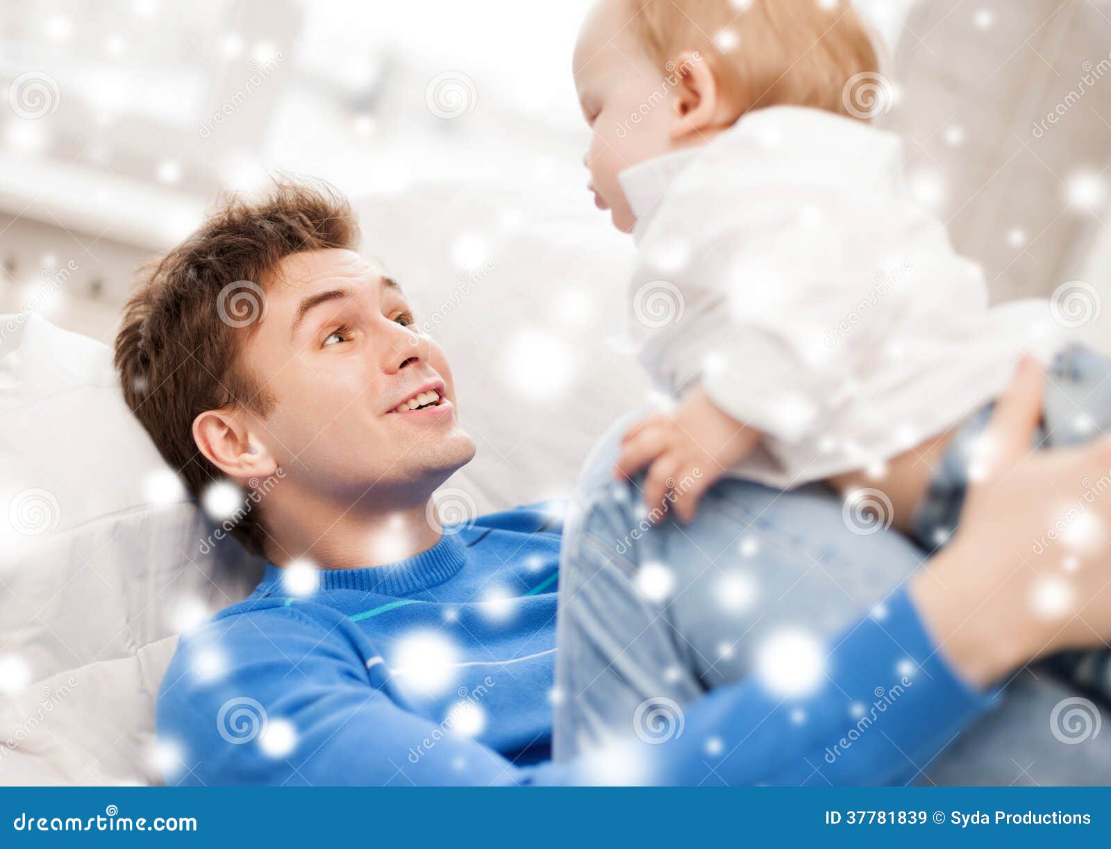 Happy Father with Adorable Baby Stock Image - Image of hugging, baby ...