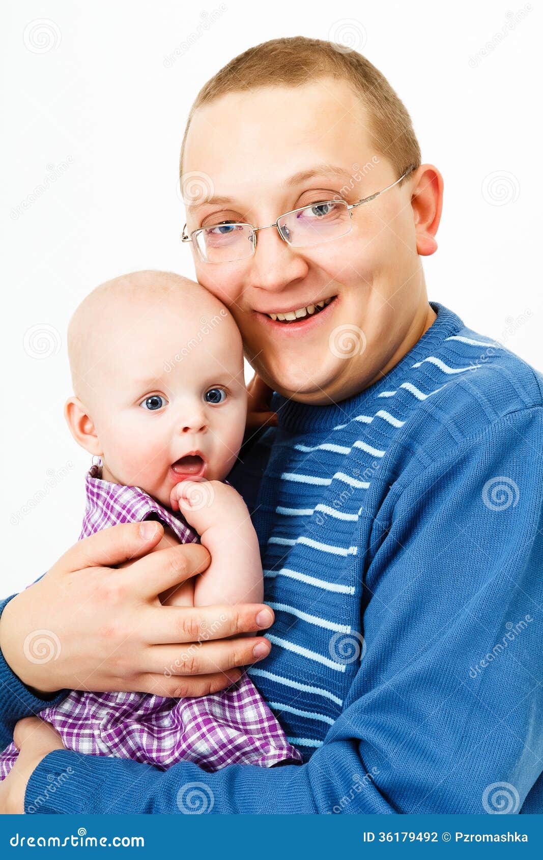 Happy Father with Baby Child Stock Photo - Image of closeup, father ...