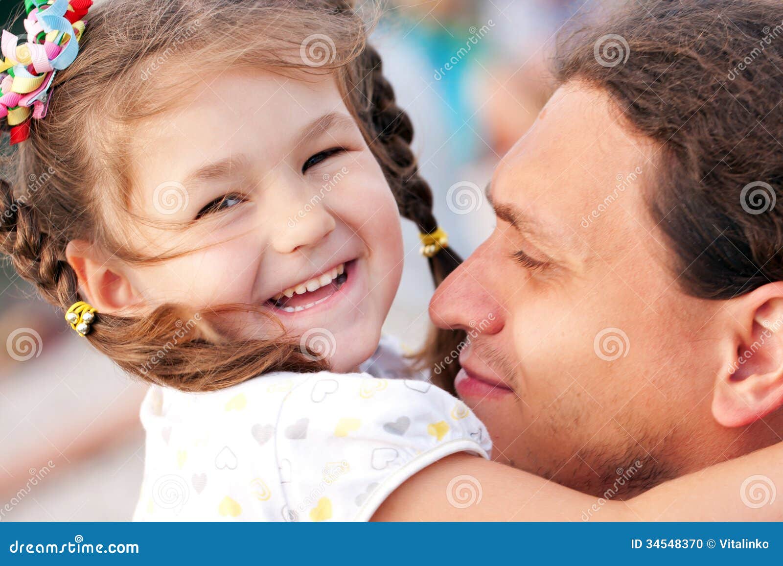 Happy Father and Daughter Hugging Stock Photo - Image of parent, love ...