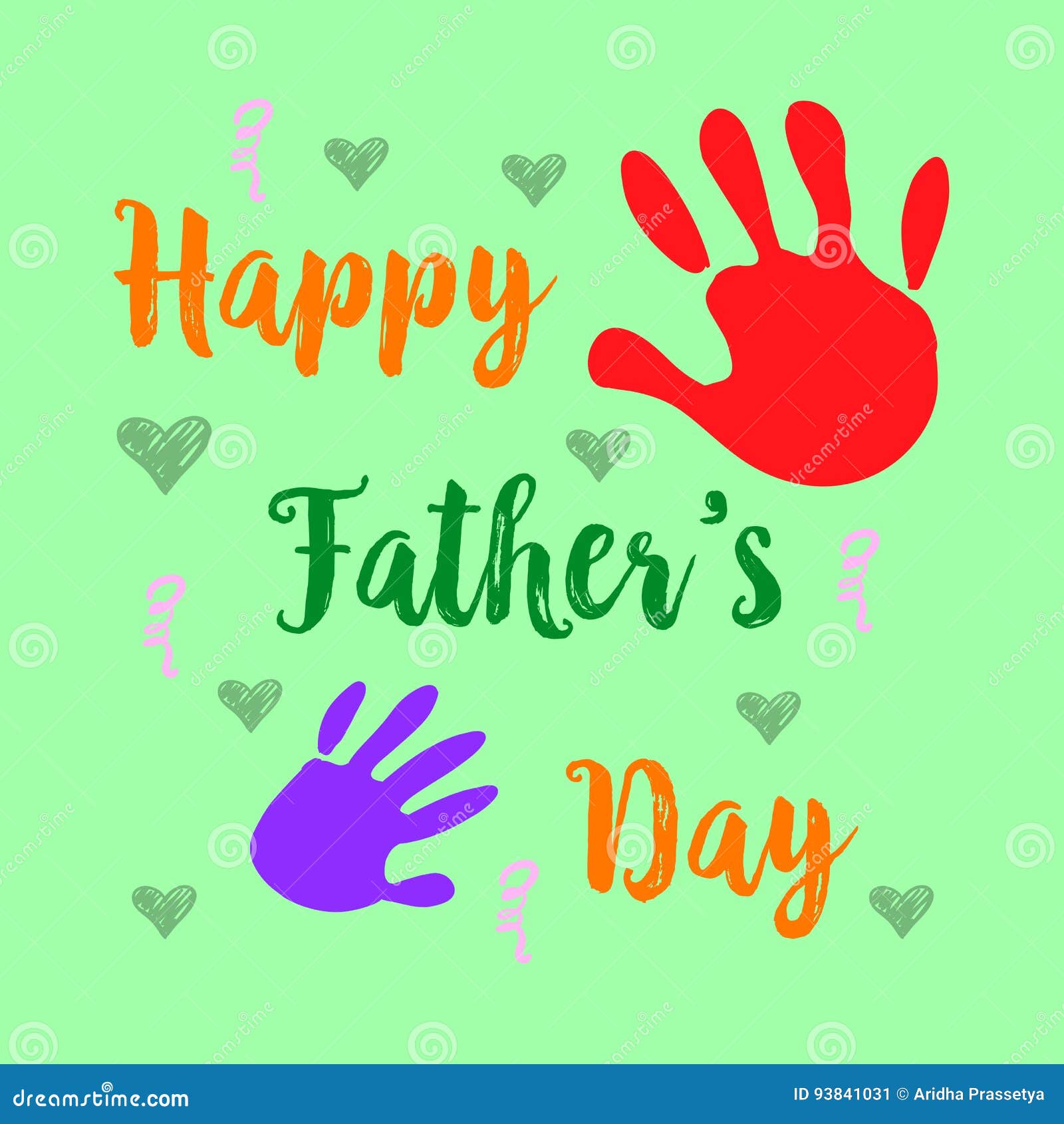 Happy Father Day Cartoon Cute Style Stock Vector - Illustration of text ...