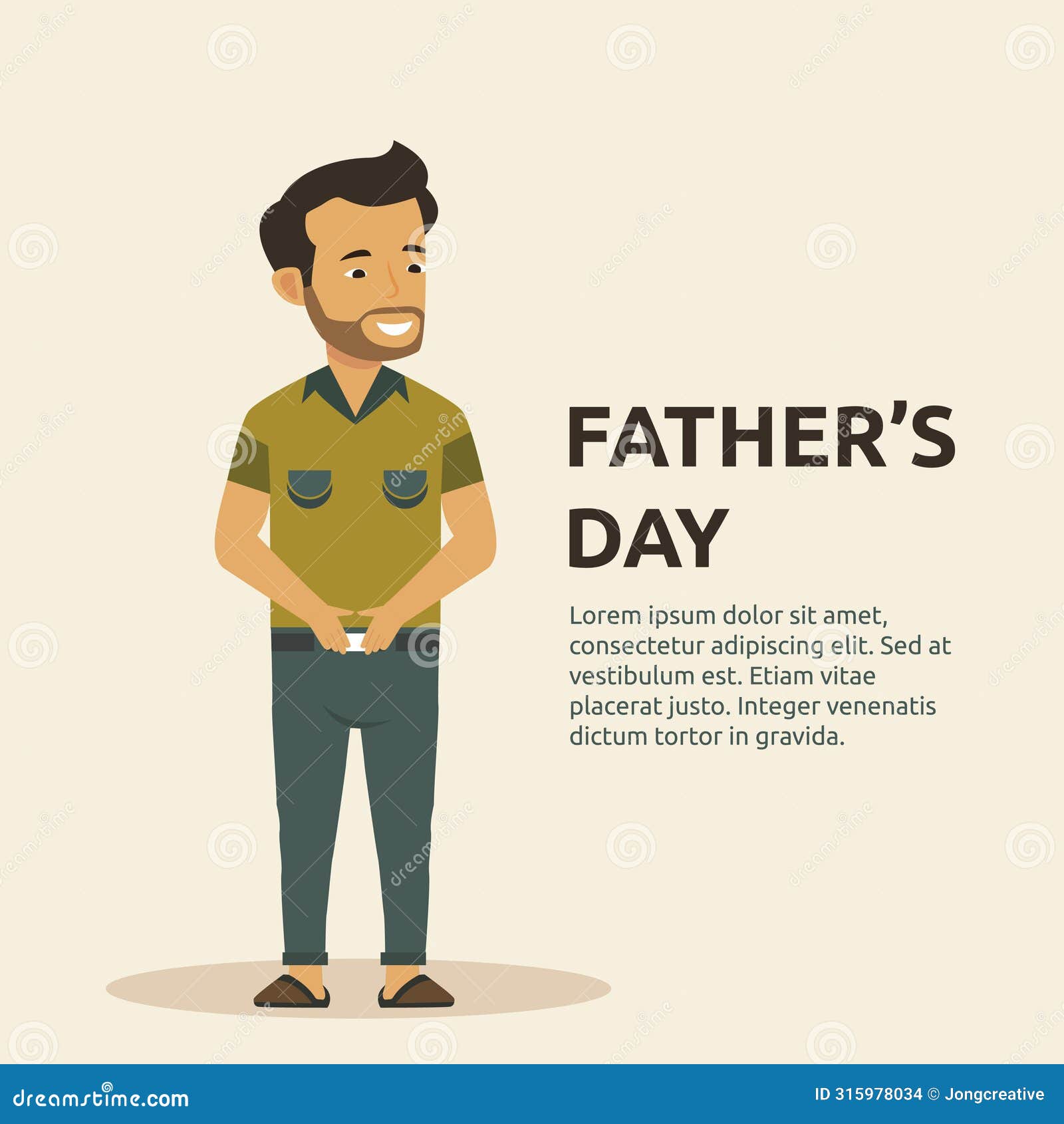 Happy Father Day Celebration with Character of Dad Looks Happy Stock ...