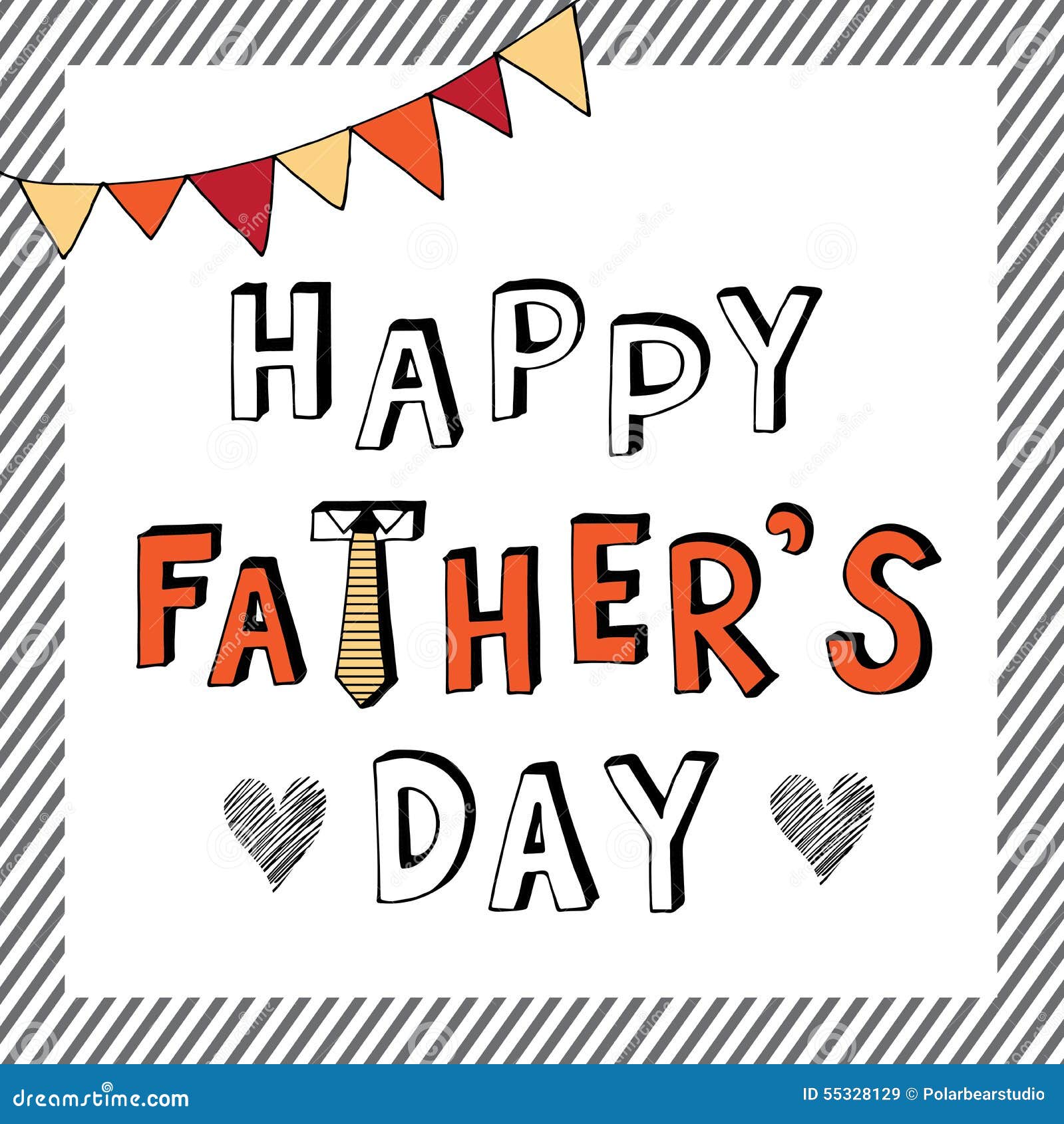 Happy Father Day Doodle Stripe Frame Stock Vector - Illustration of ...