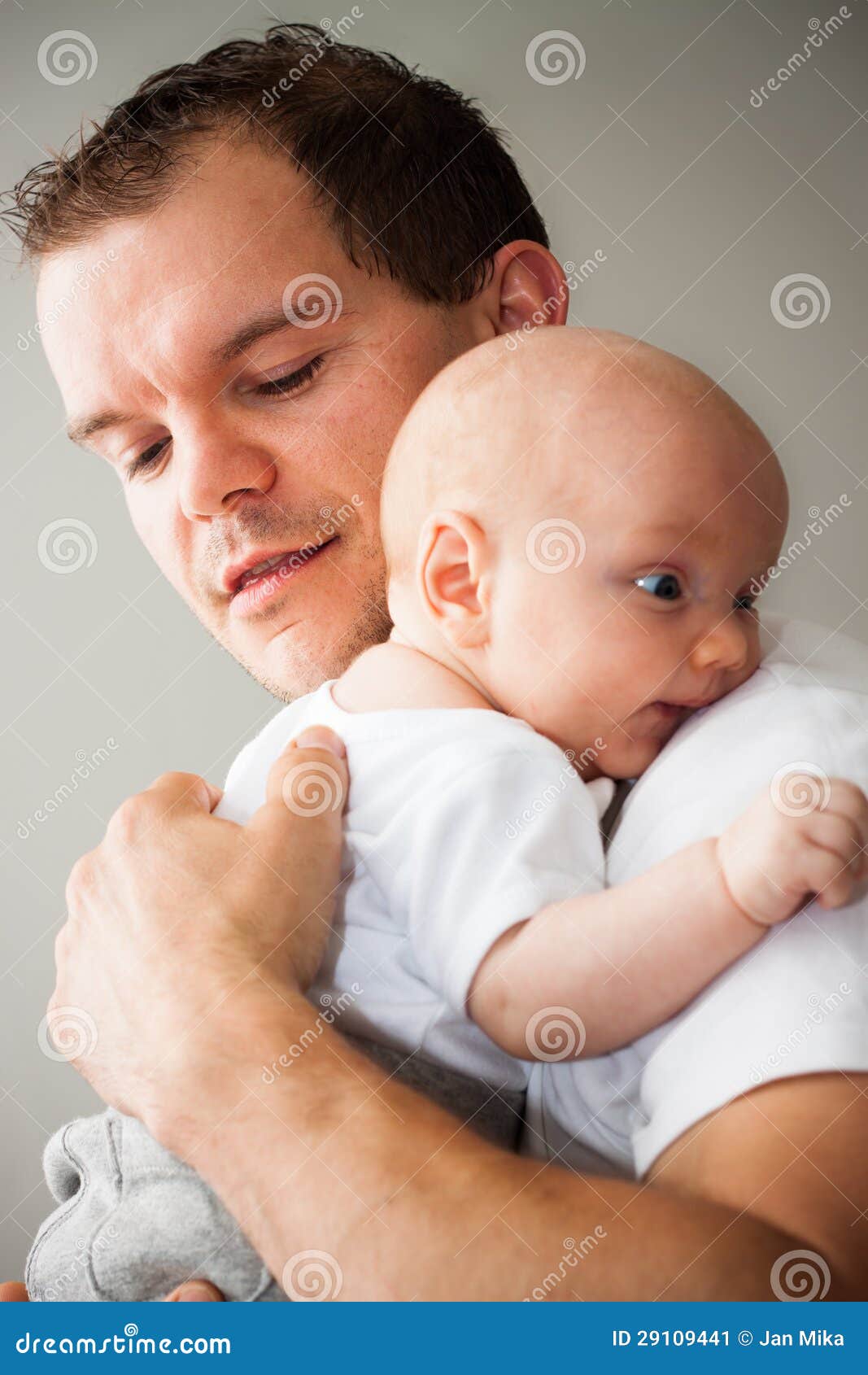 Happy father and infant stock image. Image of cradling - 29109441