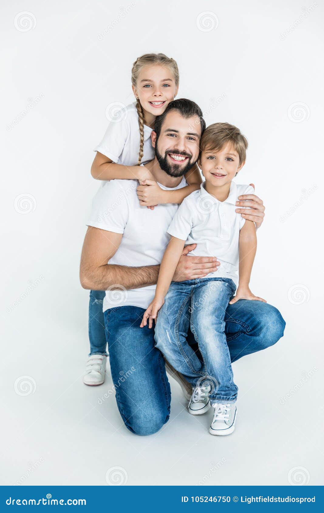 Happy Father With Kids Stock Photo | CartoonDealer.com #105246750