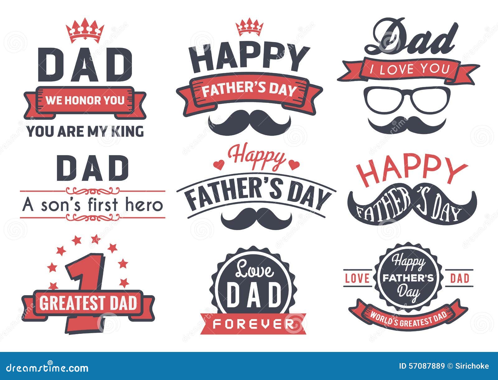 Happy Father S Day Badge Logo Vector Element Stock Vector ...