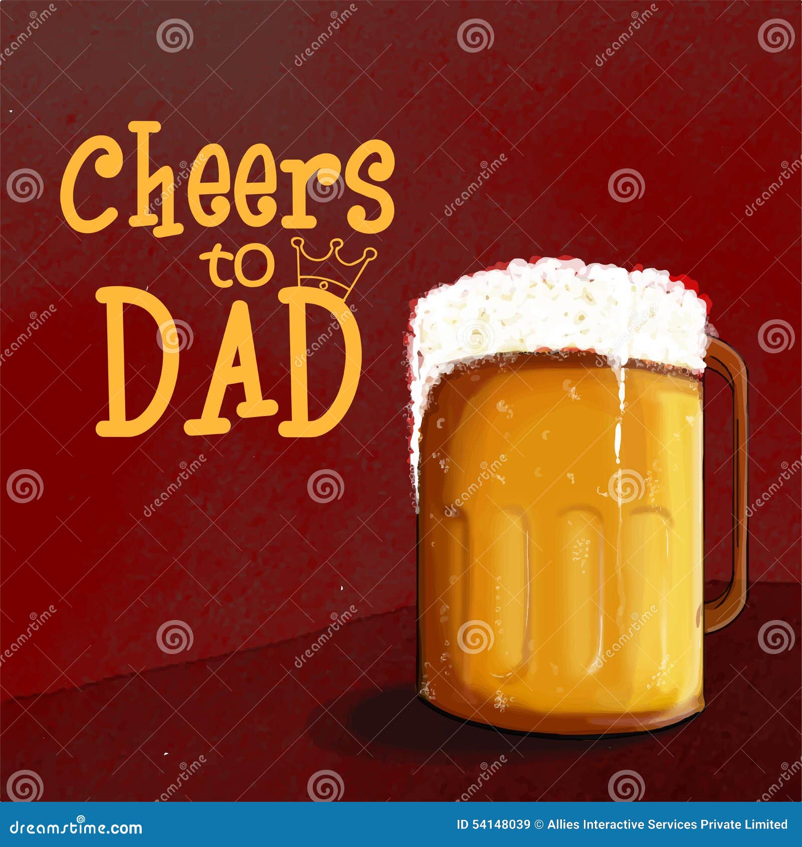Happy Fathers Day Celebration With Beer Stock Illustration