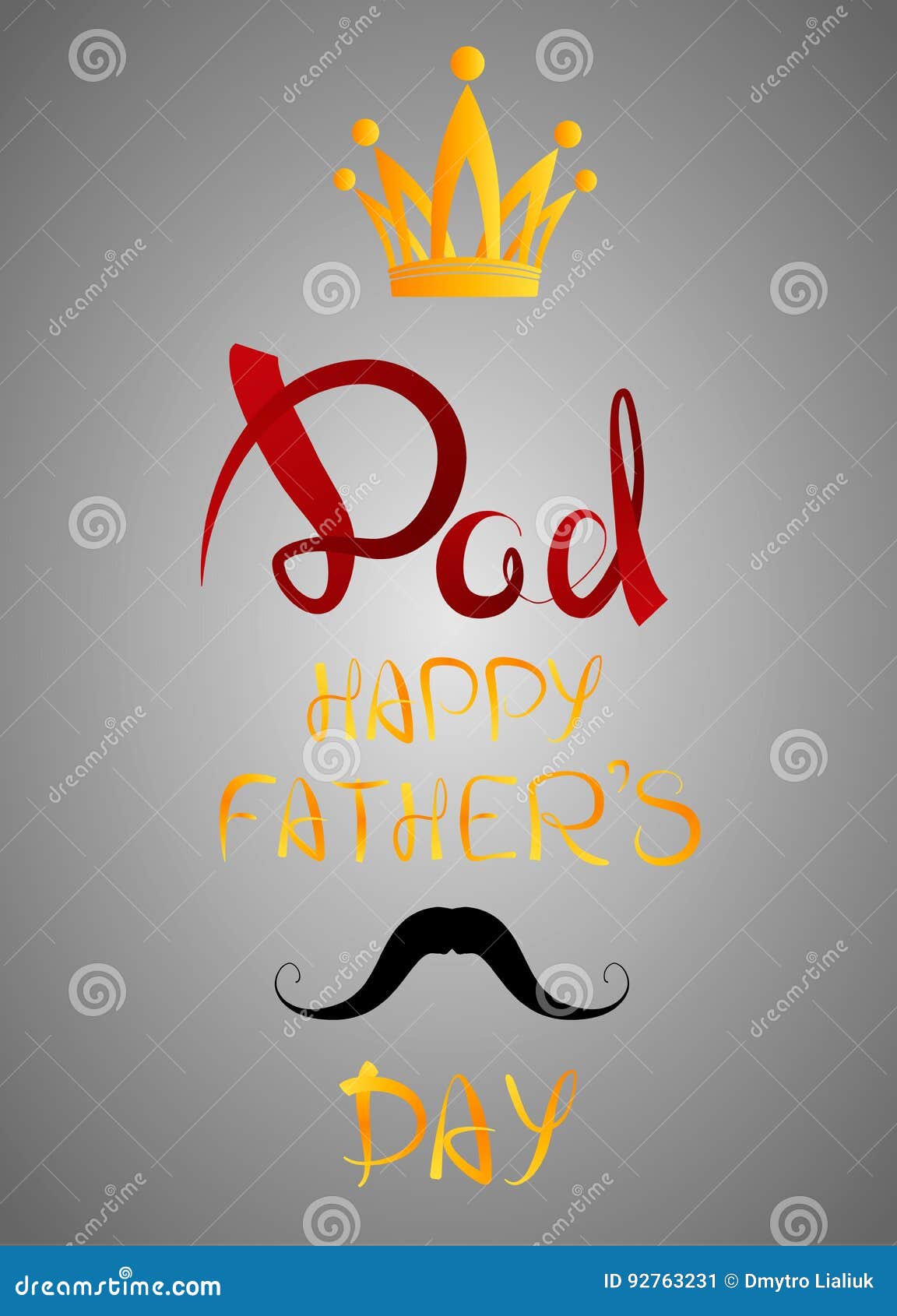 Happy Father`s Day. Congratulation, Postcard, Inscription. Vector Stock ...