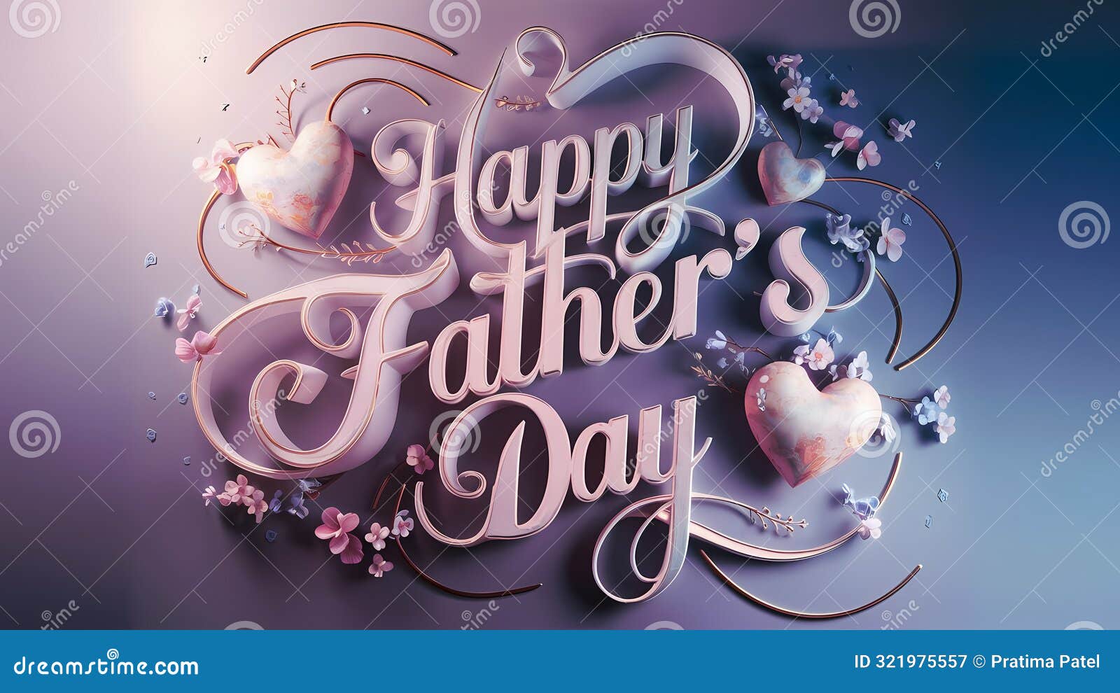 Happy Father S Day Greeting Card Text Written On Abstract Background Hearts Flowers Pattern
