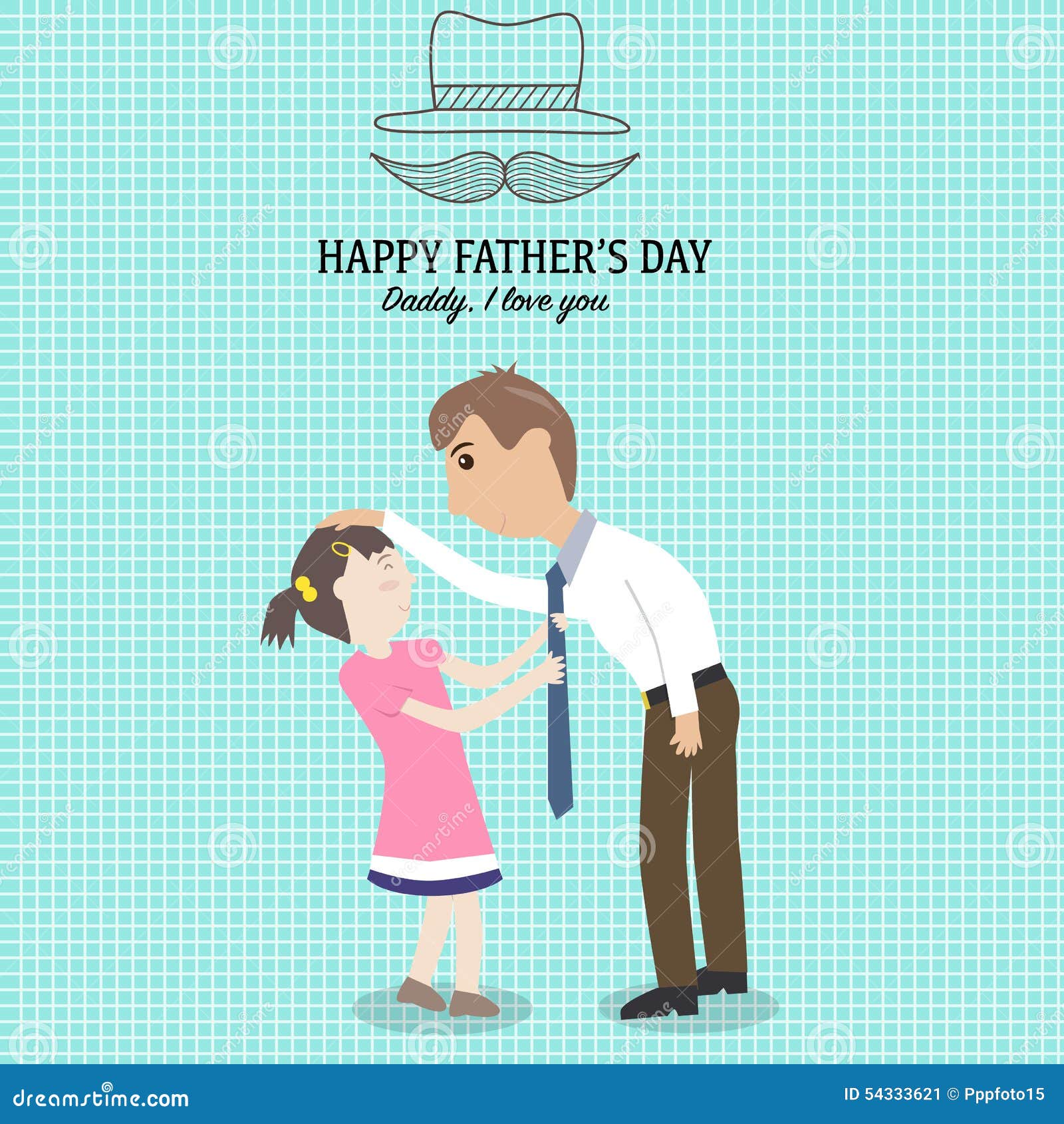 Happy Father S Day with Linear Style Symbol Stock Vector - Illustration ...