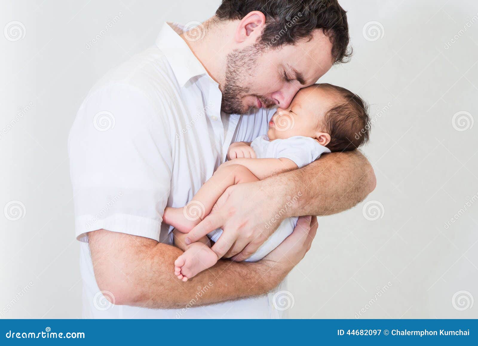 Happy Father with a Sleeping Baby Editorial Photography - Image of ...