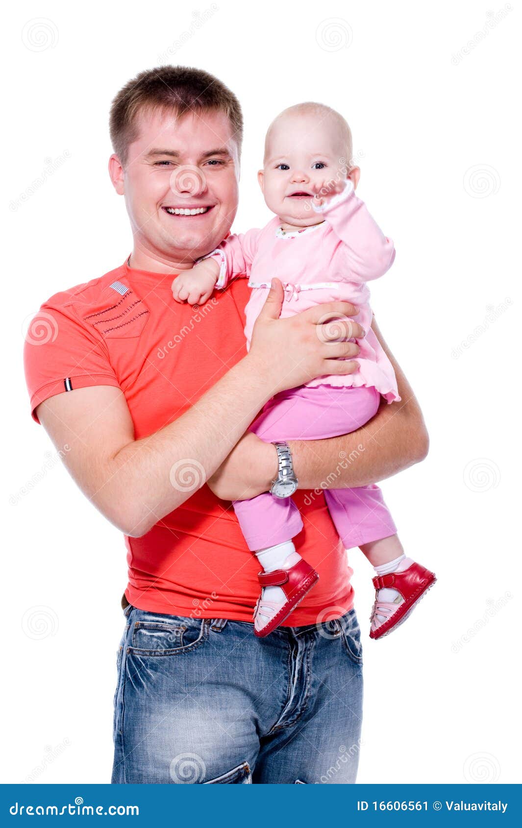 Happy Father with Smile Holding His Baby Stock Image - Image of cute ...