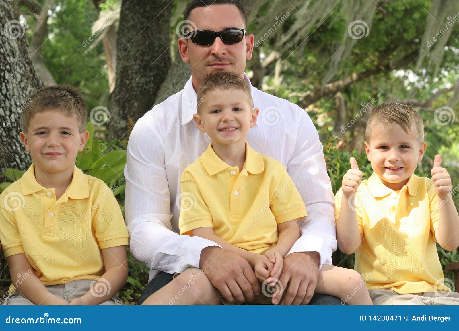 Happy Father with Three Sons Stock Image - Image of family, person: 14238471