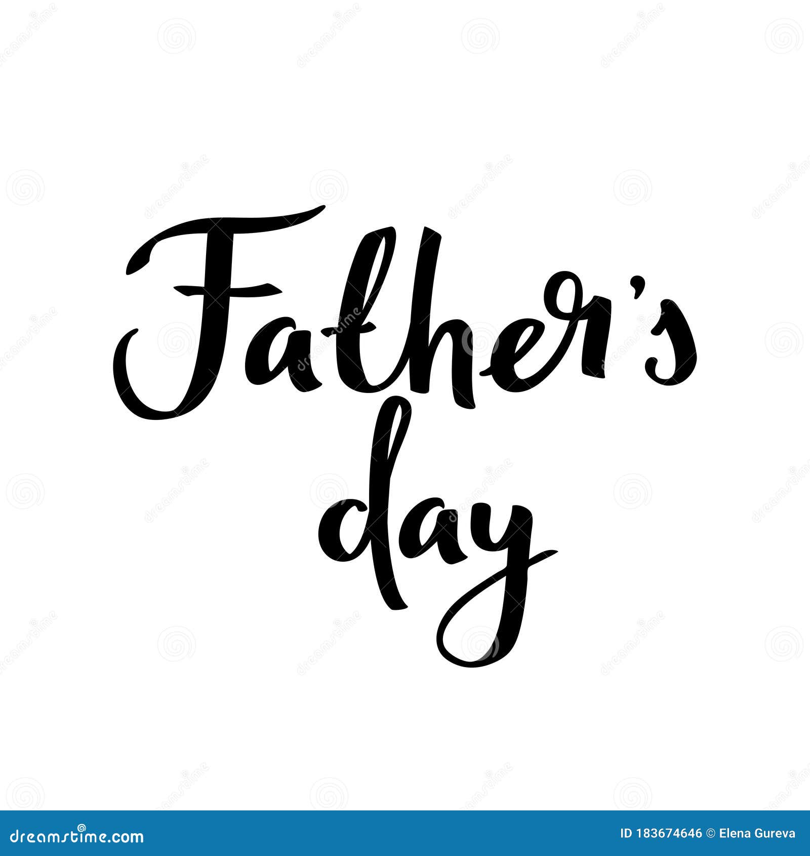 Happy Fathers Day Calligraphy Greeting Card. Vector Illustration Stock ...