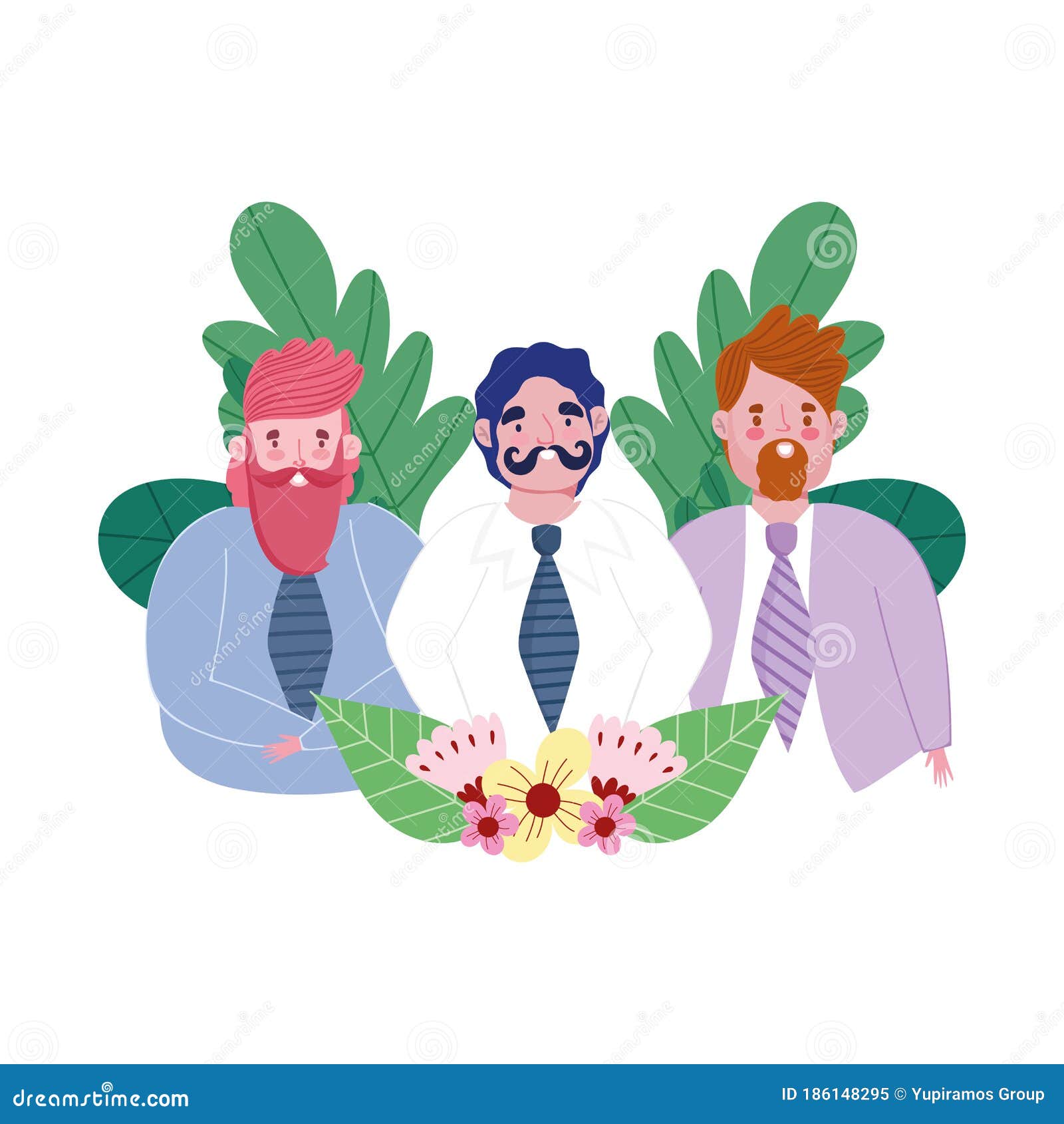 Fathers Day Set, Group Of Family People Vector Illustration Isolated On ...