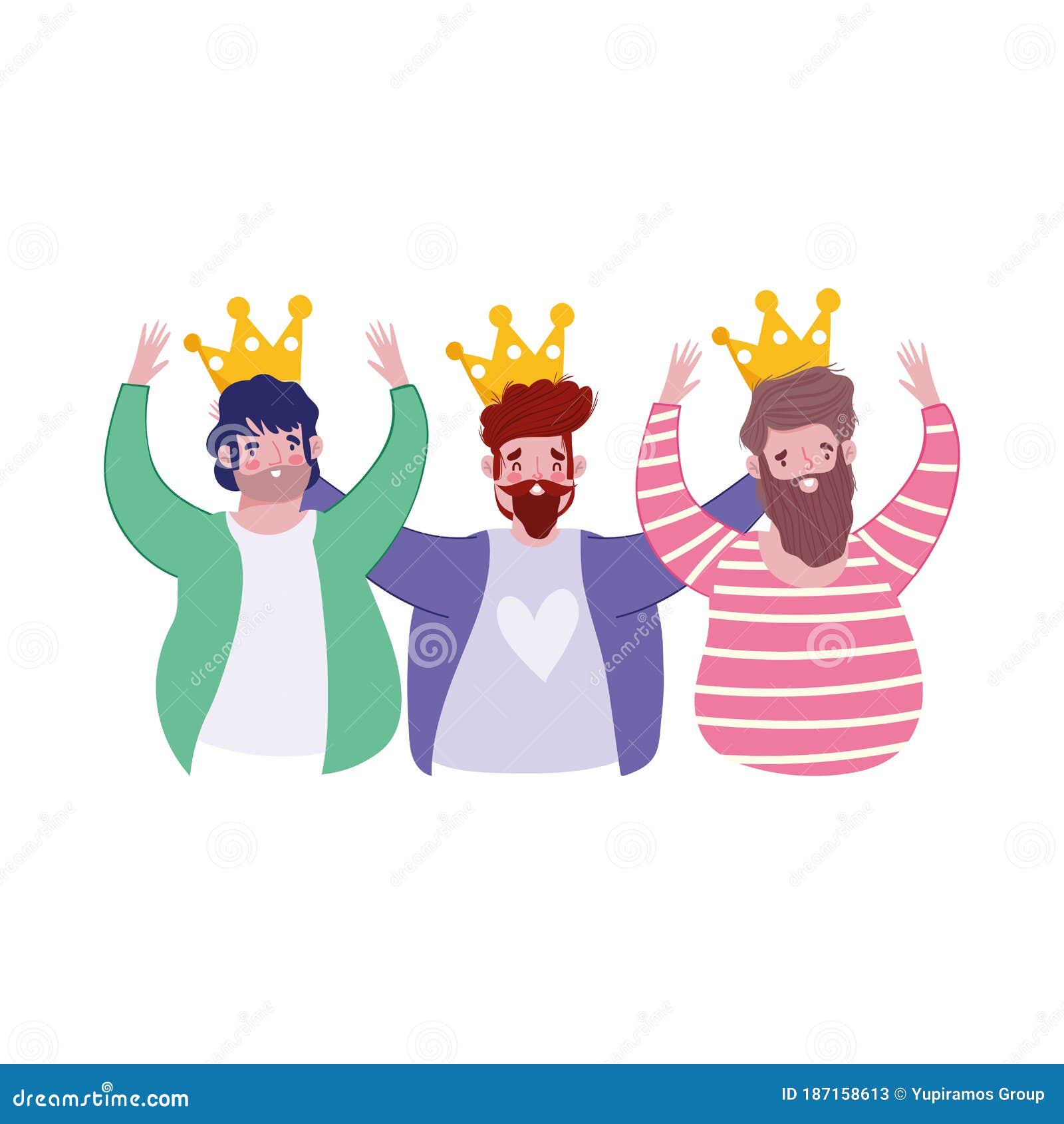 Fathers Day Set, Group Of Family People Vector Illustration Isolated On ...