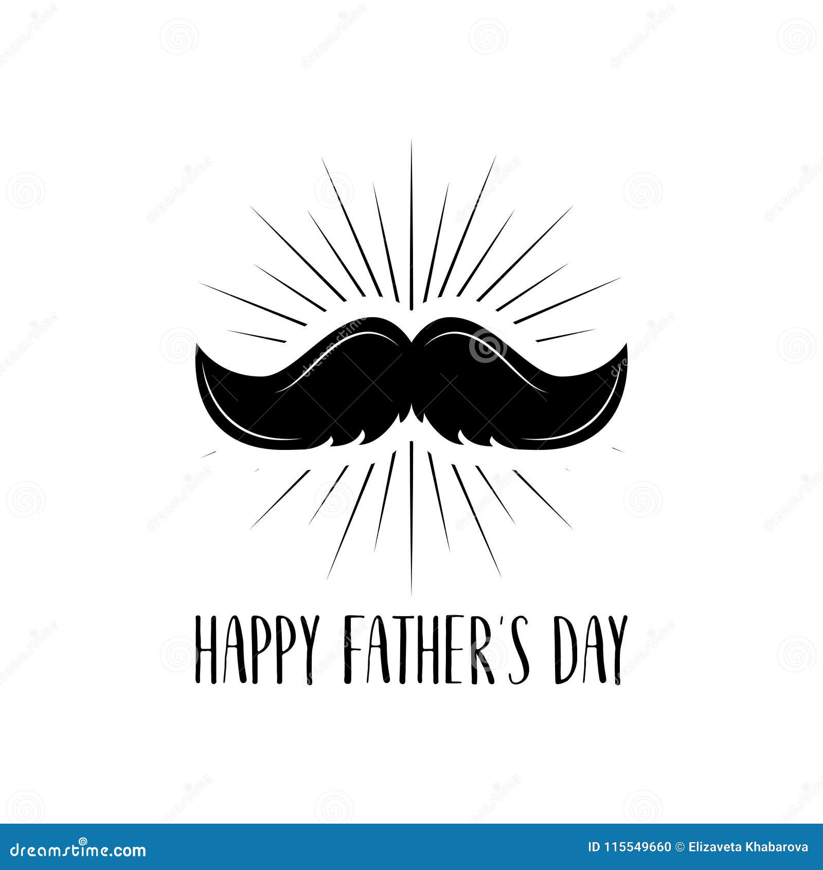 Happy Fathers Day. Mustache. Greering Card. Dad Gift. Vector. Stock ...